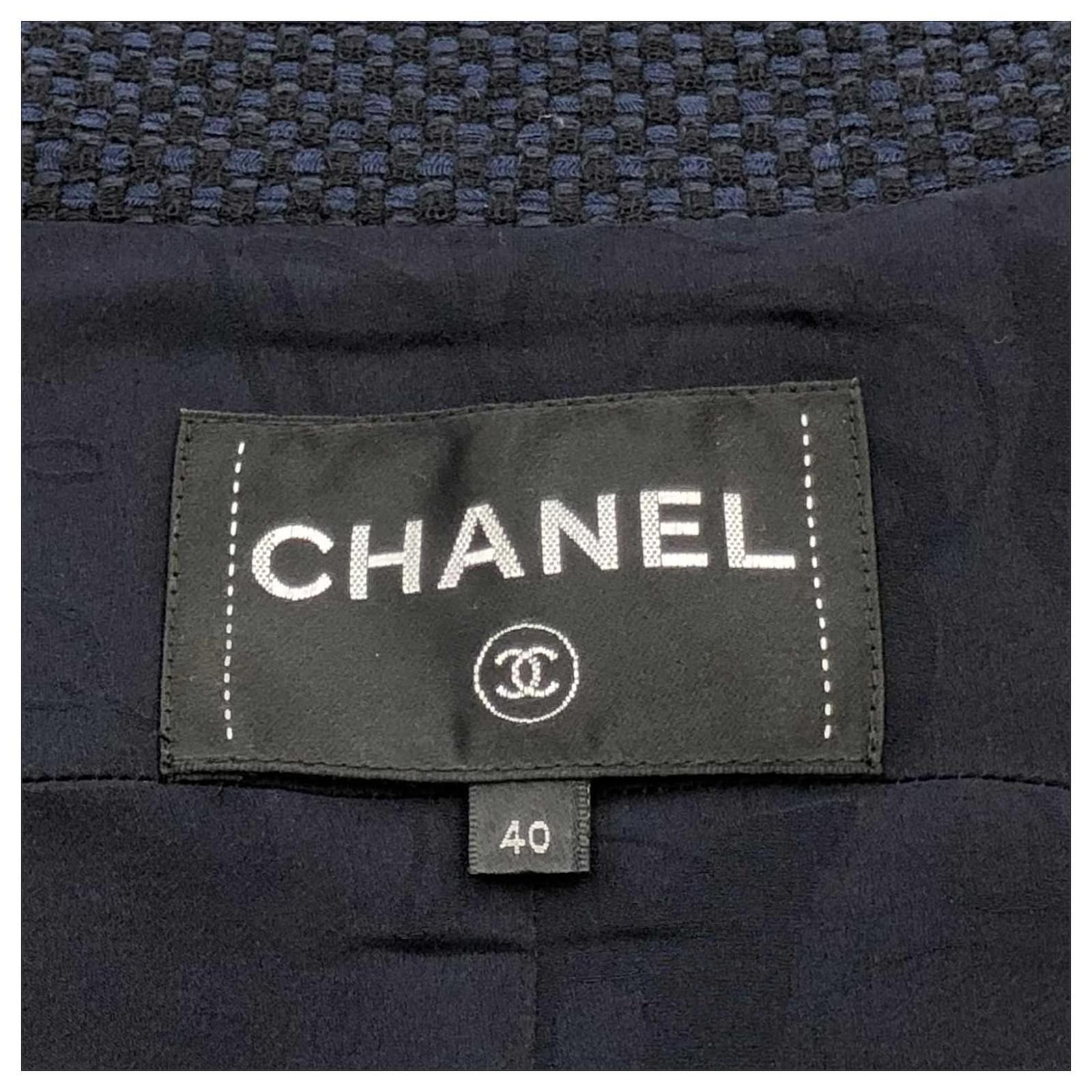 Chanel jacket in navy tweed Blue Cotton ref.948272 - Joli Closet