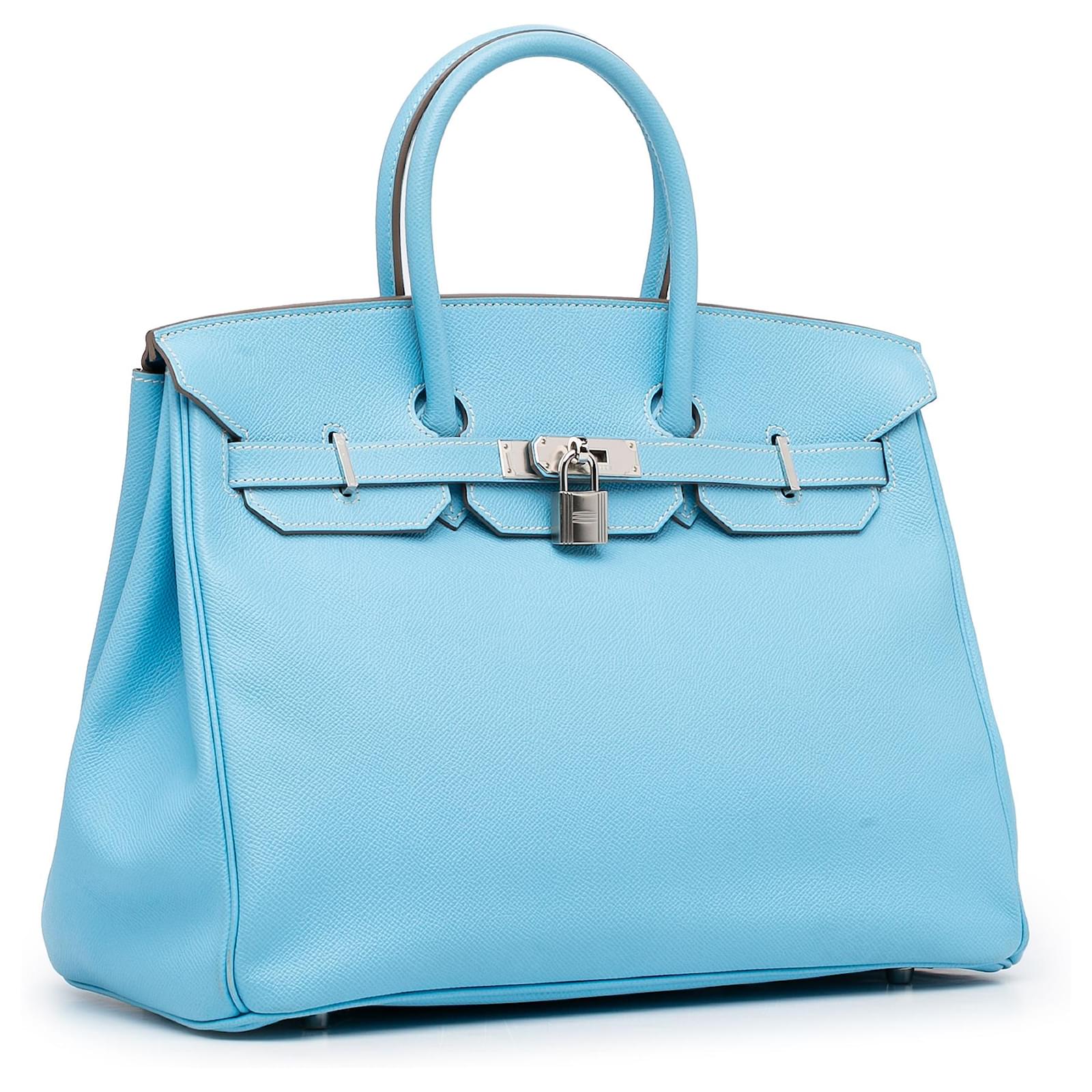 Hermès Hermes Blue 2011 Epsom Birkin 35 Light blue Leather Pony-style ...