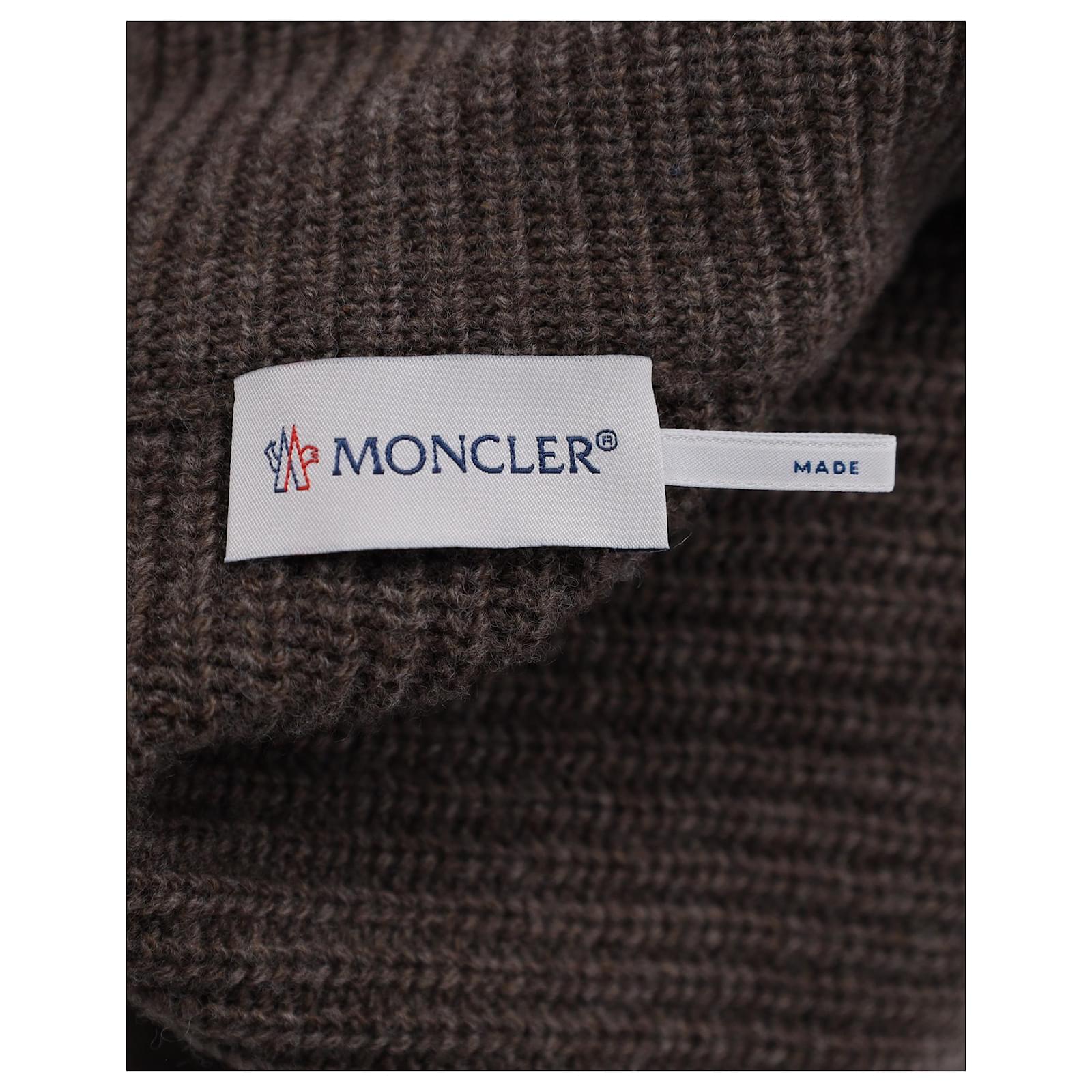 Moncler Padded Corduroy Cardigan in Brown Cotton and Wool ref.954733 ...