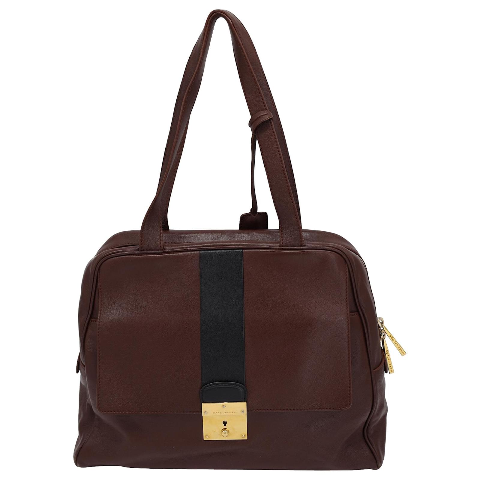 Marc Jacobs Bowler Handbag in Brown Leather Pony-style calfskin ref ...