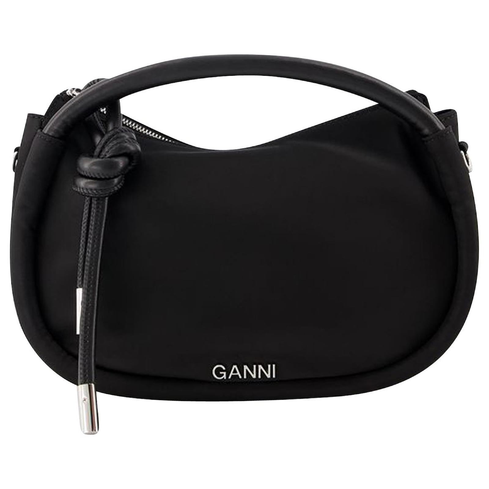 Mini sac besace Knot - Ganni - Cuir - Noir ref.955802 - Joli Closet