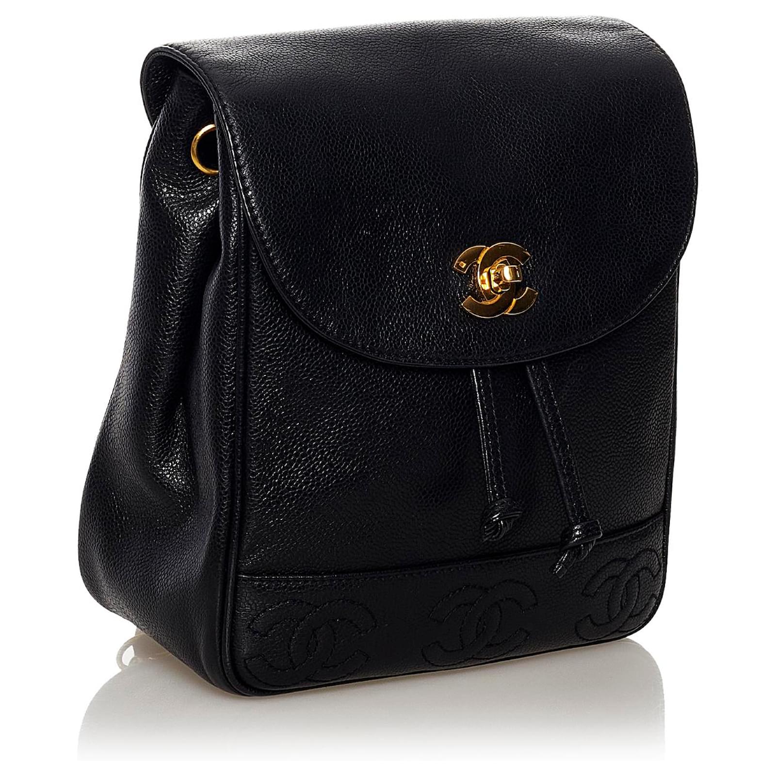 Chanel Black Caviar Leather Backpack ref.963275 - Joli Closet