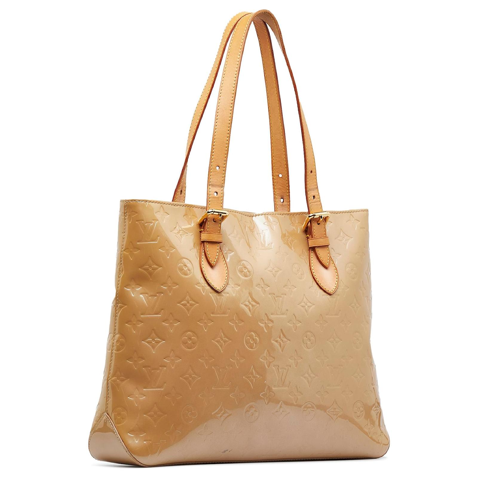 Louis Vuitton Brown Monogram Vernis Brentwood Beige Leather Patent ...