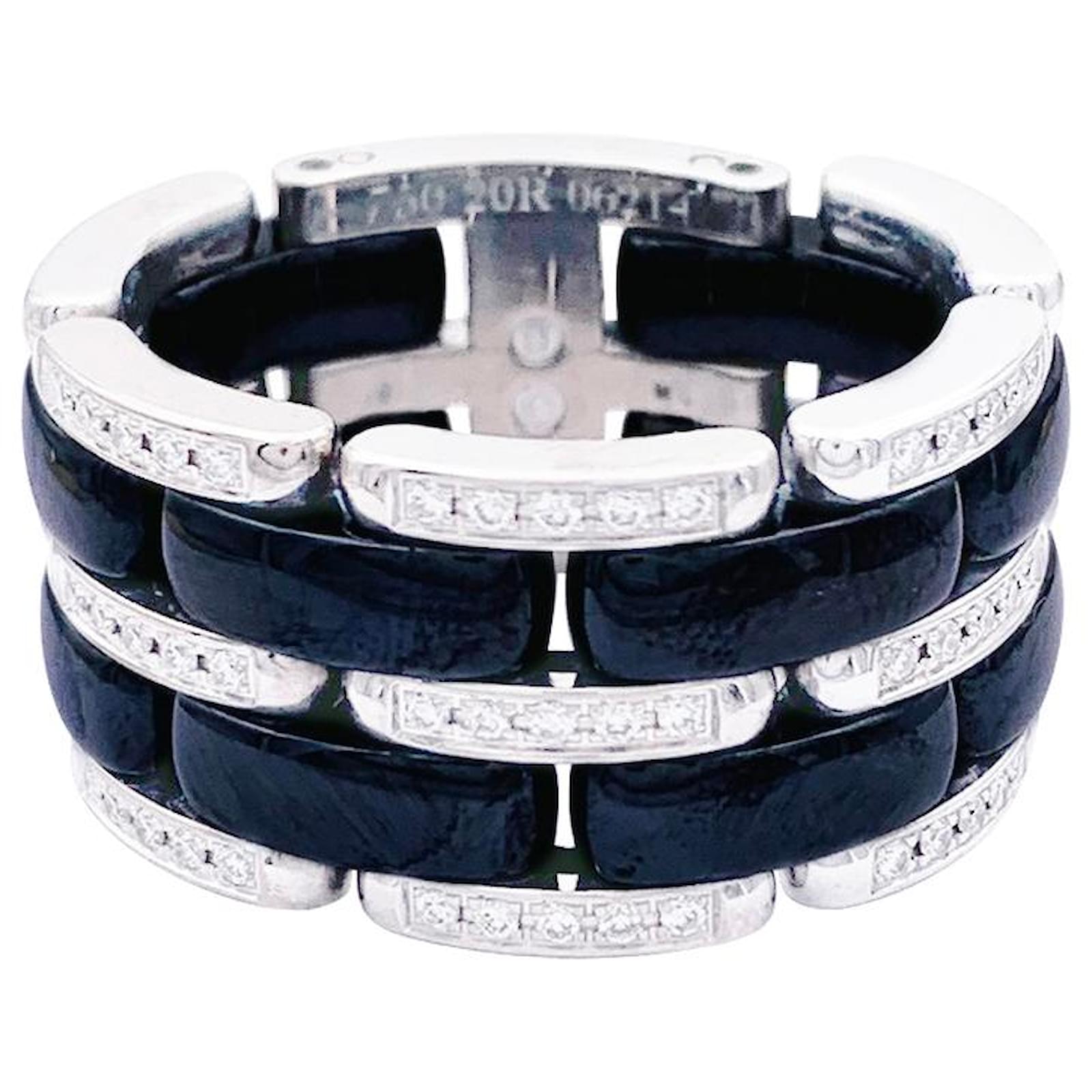 Chanel ring,"Ultra", in white gold, black ceramic and diamonds. ref ...