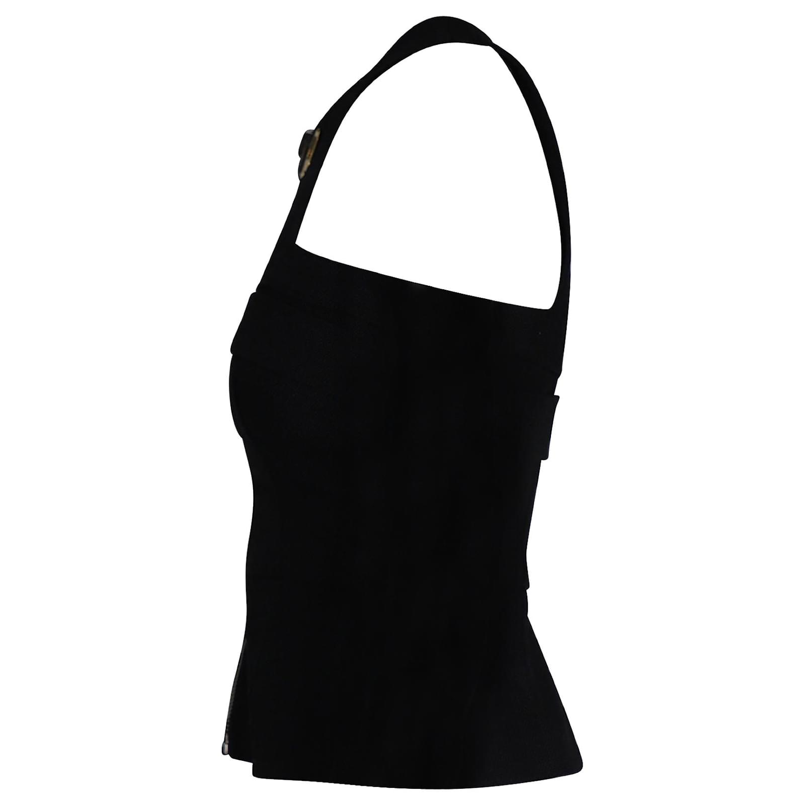 Tom Ford Halter Front Zip Top in Black Viscose Cellulose fibre ref ...