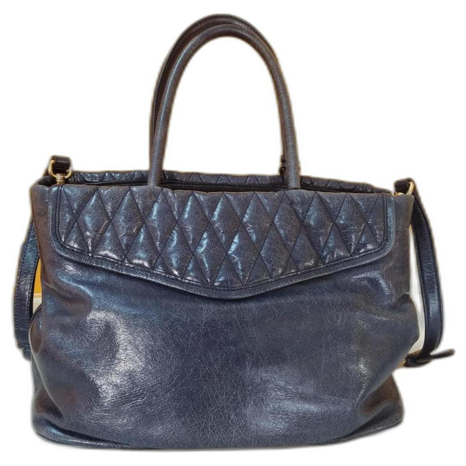 Miu Miu Shopping Blue Leather ref.968203 - Joli Closet