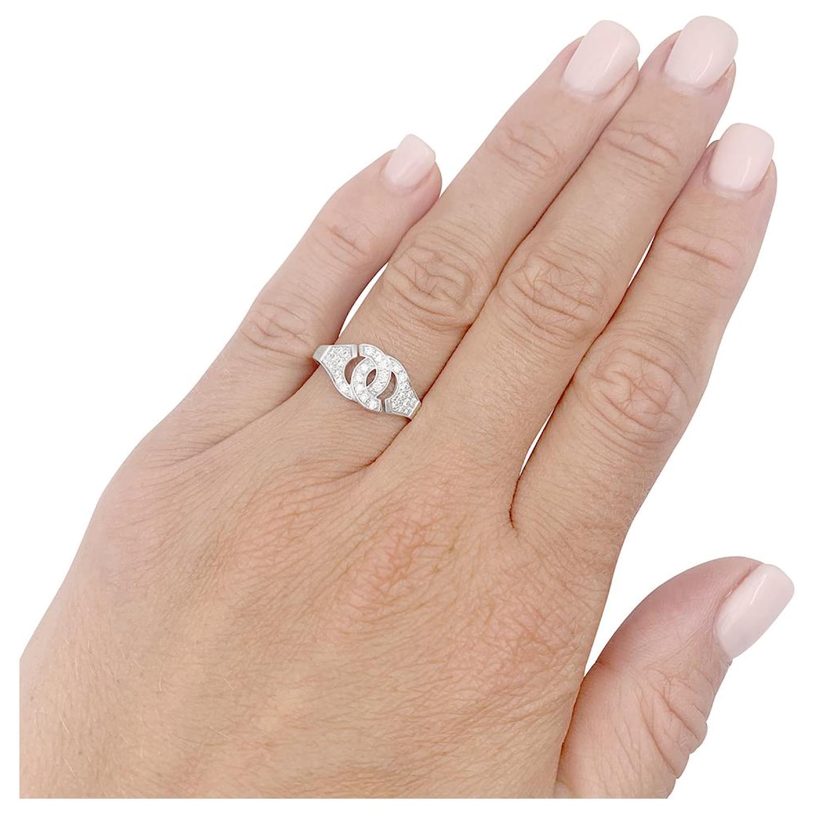 Dinh Van ring, "Handcuffs R8", WHITE GOLD, diamants. Diamond ref.970398 ...