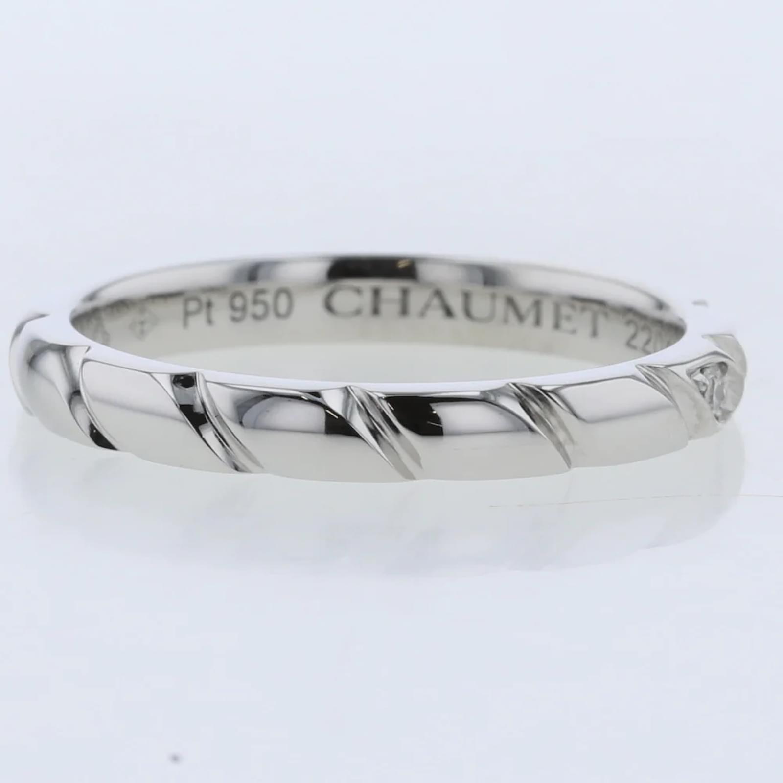 Platinum Torsade De Chaumet Diamond Wedding Band Silvery Metal ref ...