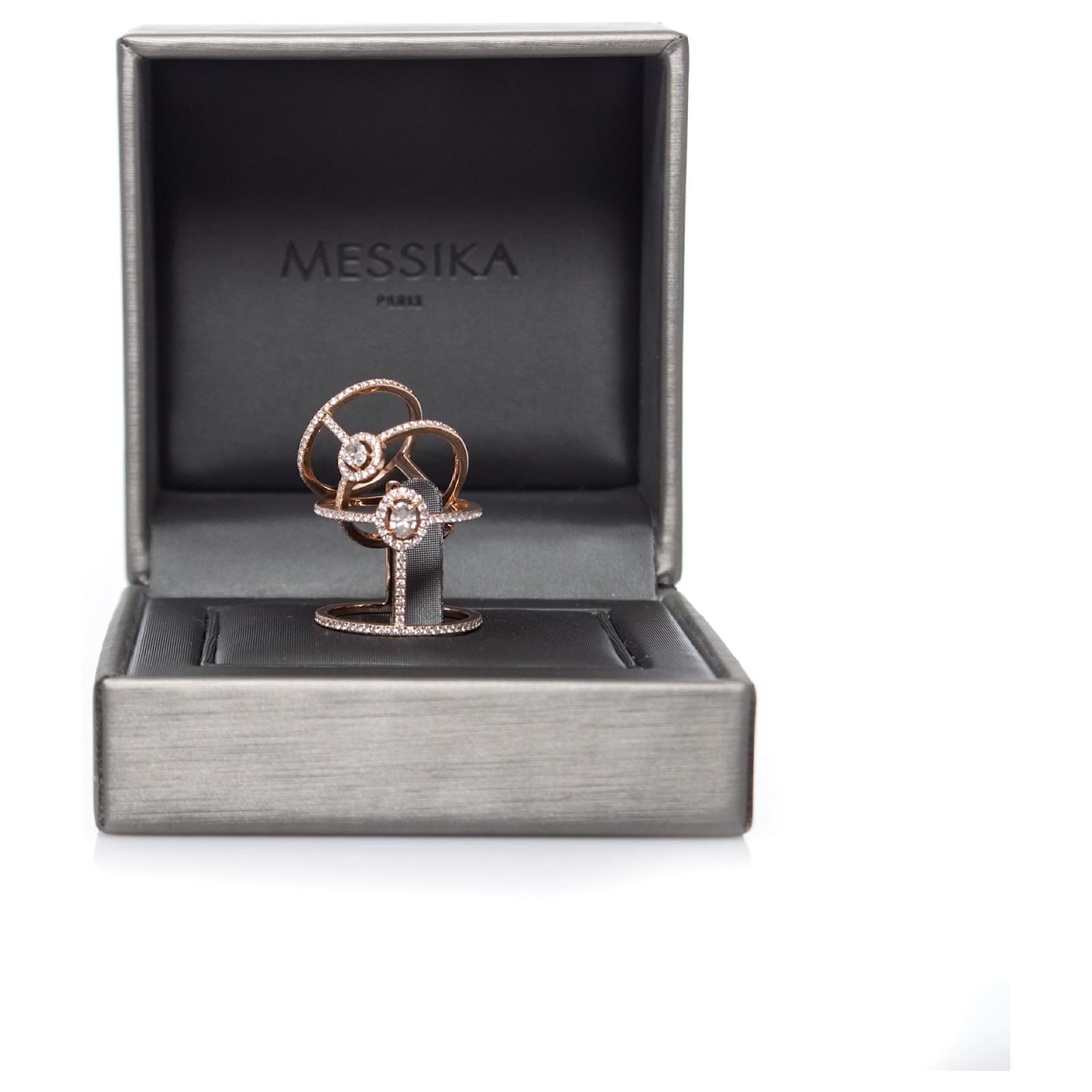 Other jewelry Messika, Glam'Azone lined pavé diamond ring Golden ref ...