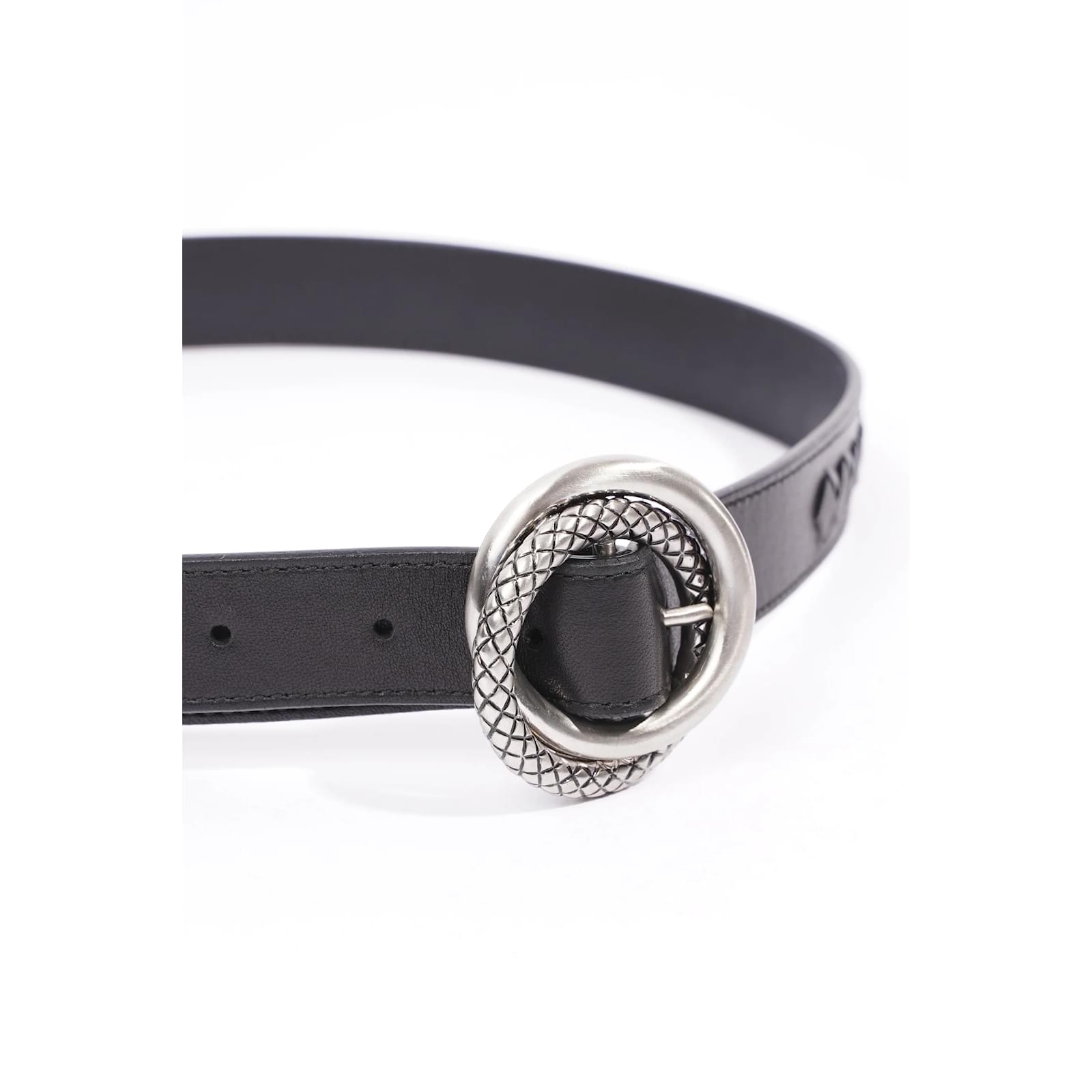 Bottega Veneta Locking Circle Belt Black Leather 75cm / 30" ref.1006458 ...