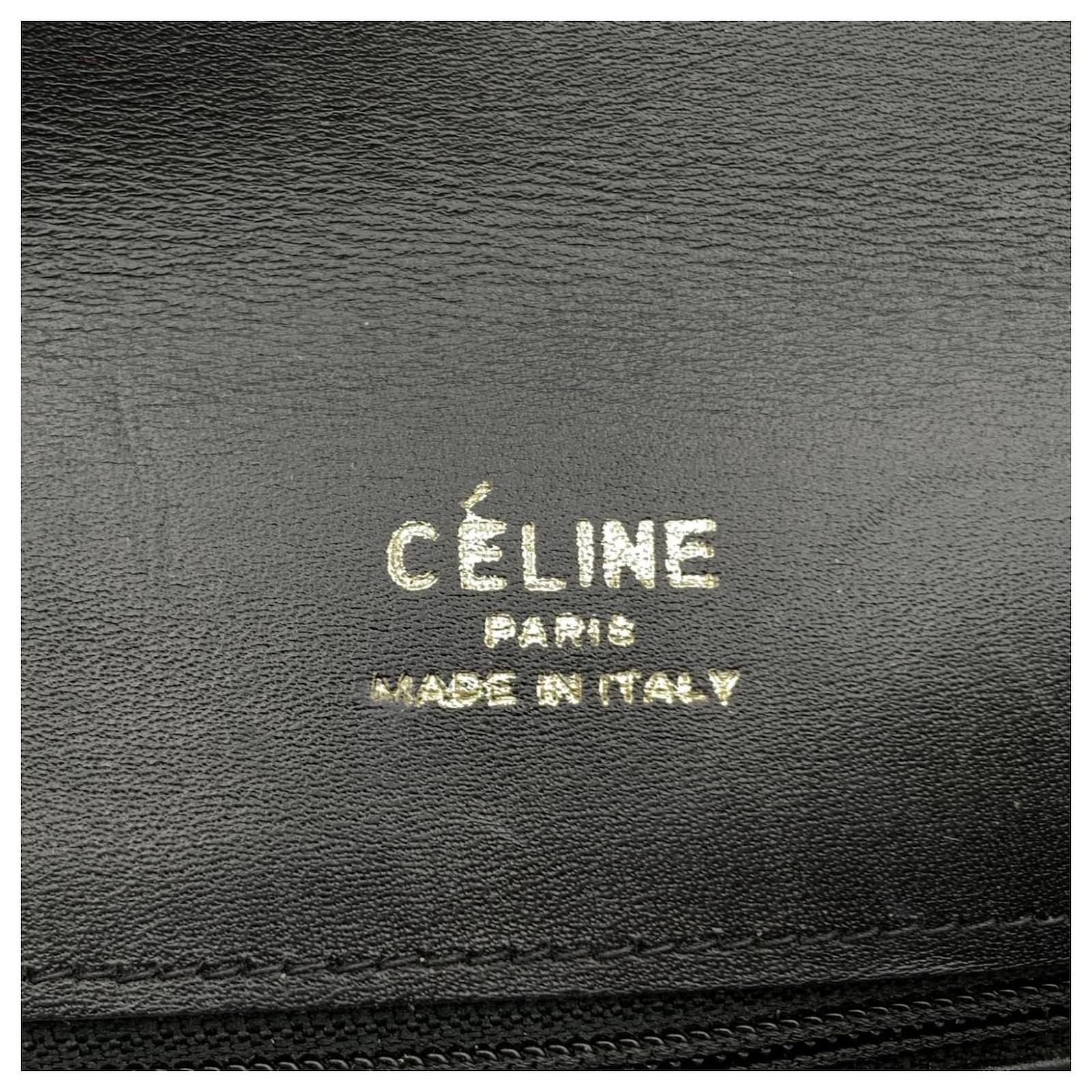 Céline Sac à bandoulière Caleche Box vintage en cuir noir ref.977696 ...