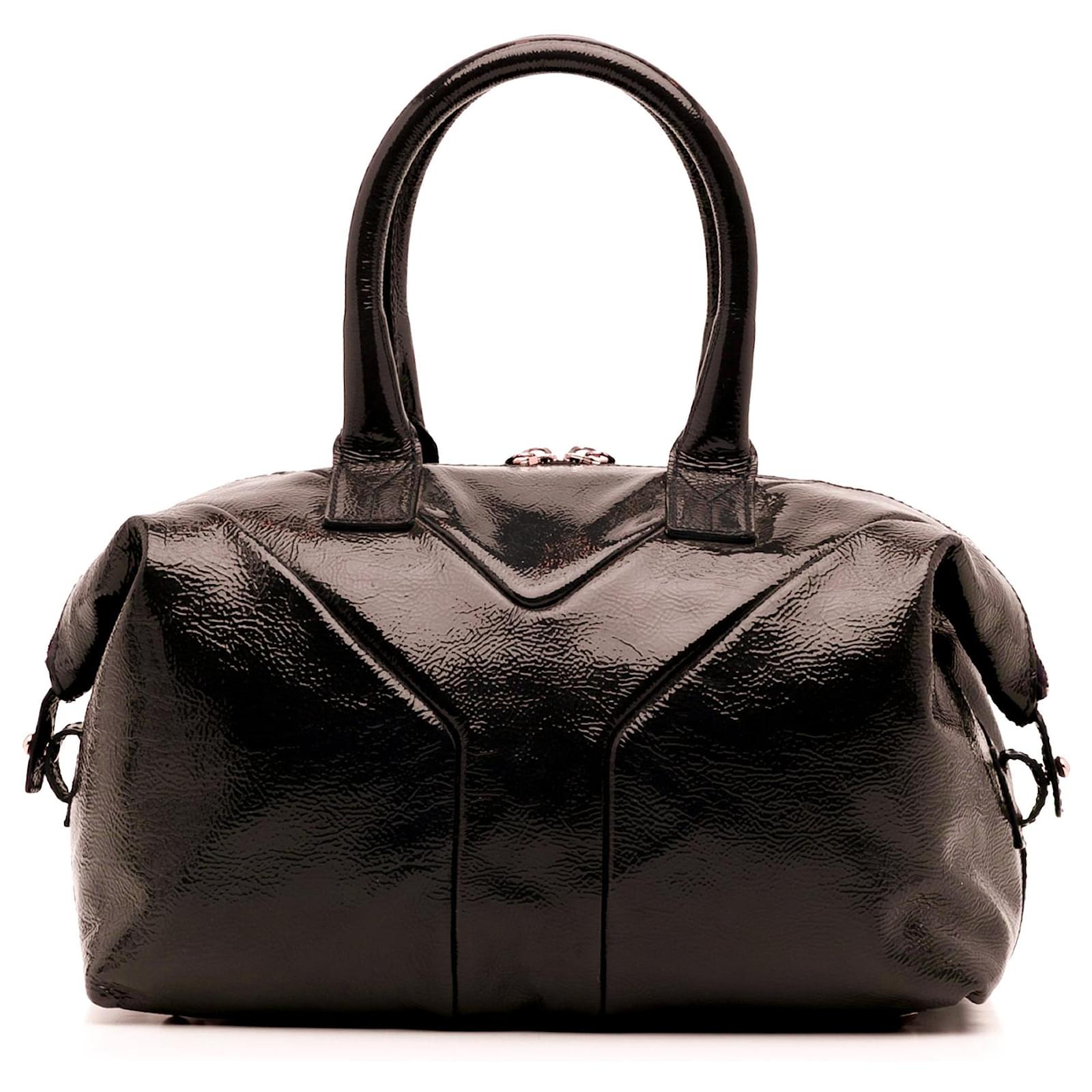 Yves Saint Laurent YSL Brown Easy Y Patent Leather Tote Dark brown ref ...