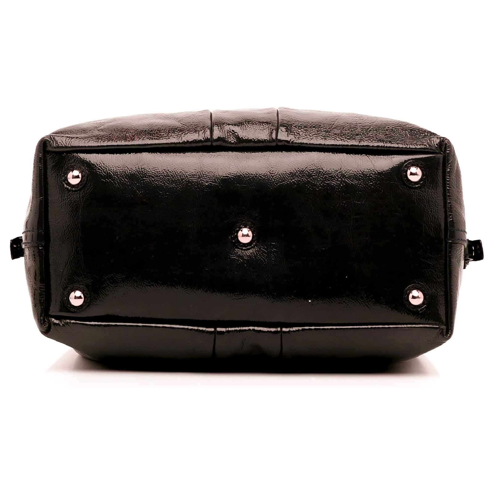 Yves Saint Laurent YSL Brown Easy Y Patent Leather Tote Dark brown ref ...