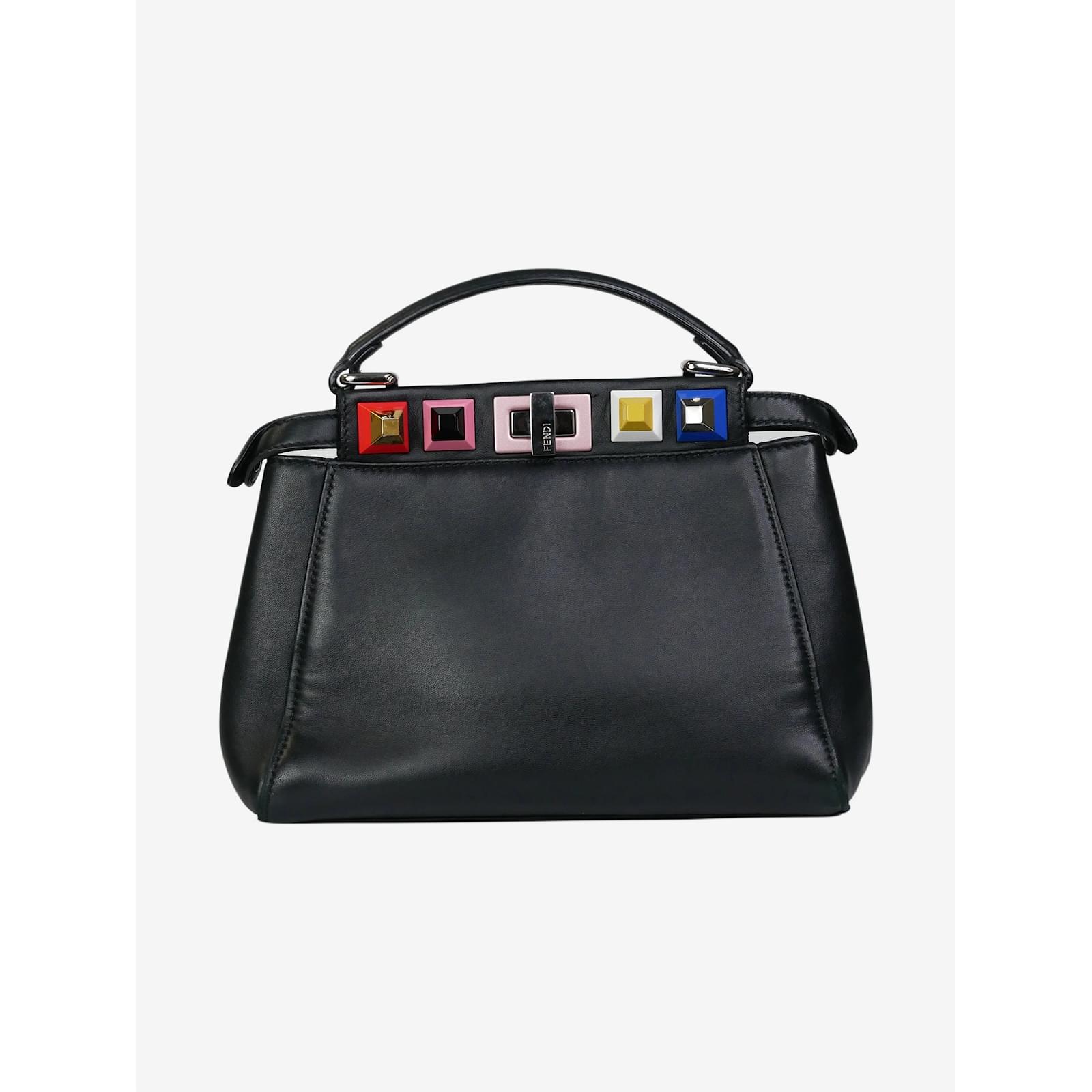 Fendi Black mini studded Peekaboo handbag (Sold) - Joli Closet
