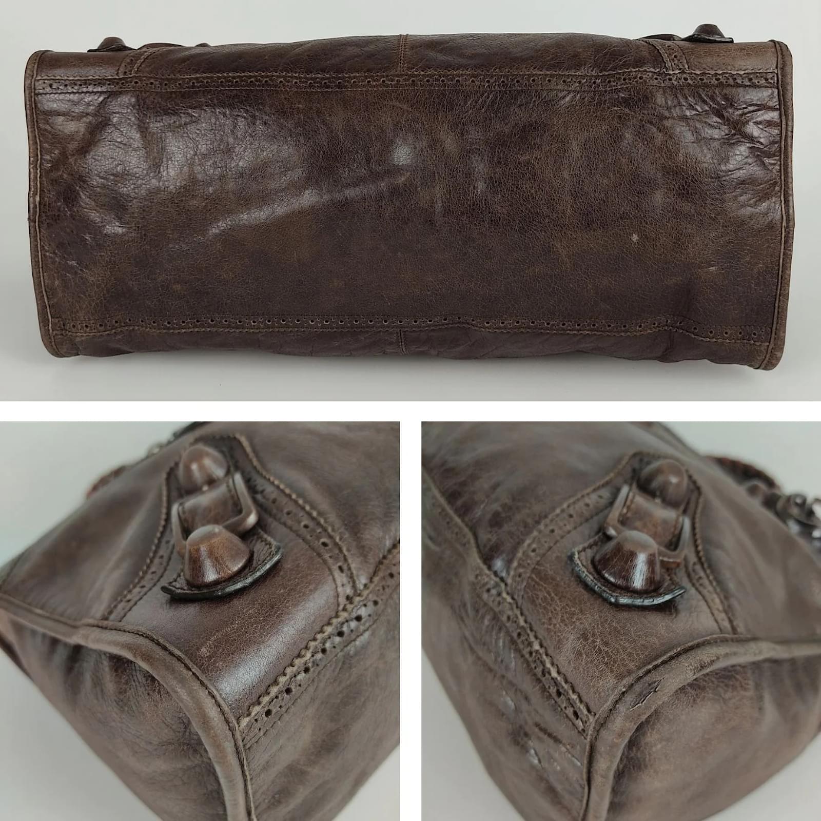 City Balenciaga Sac à main Balenciaga Work en cuir marron ref.995584 ...