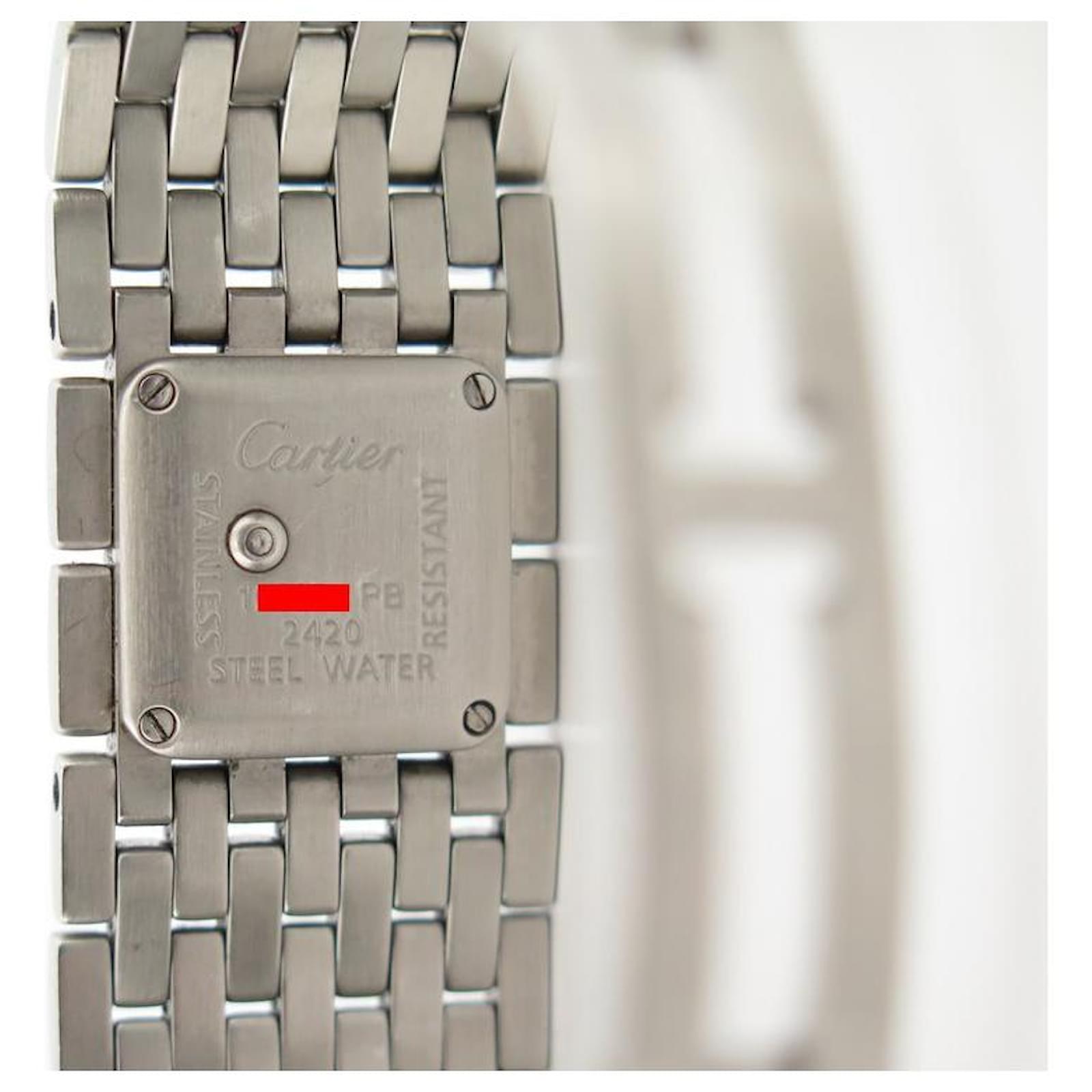 CARTIER PANTHERE RUBAN WATCH 2420 ct quartz 21 MM STEEL WATCH Silvery ...