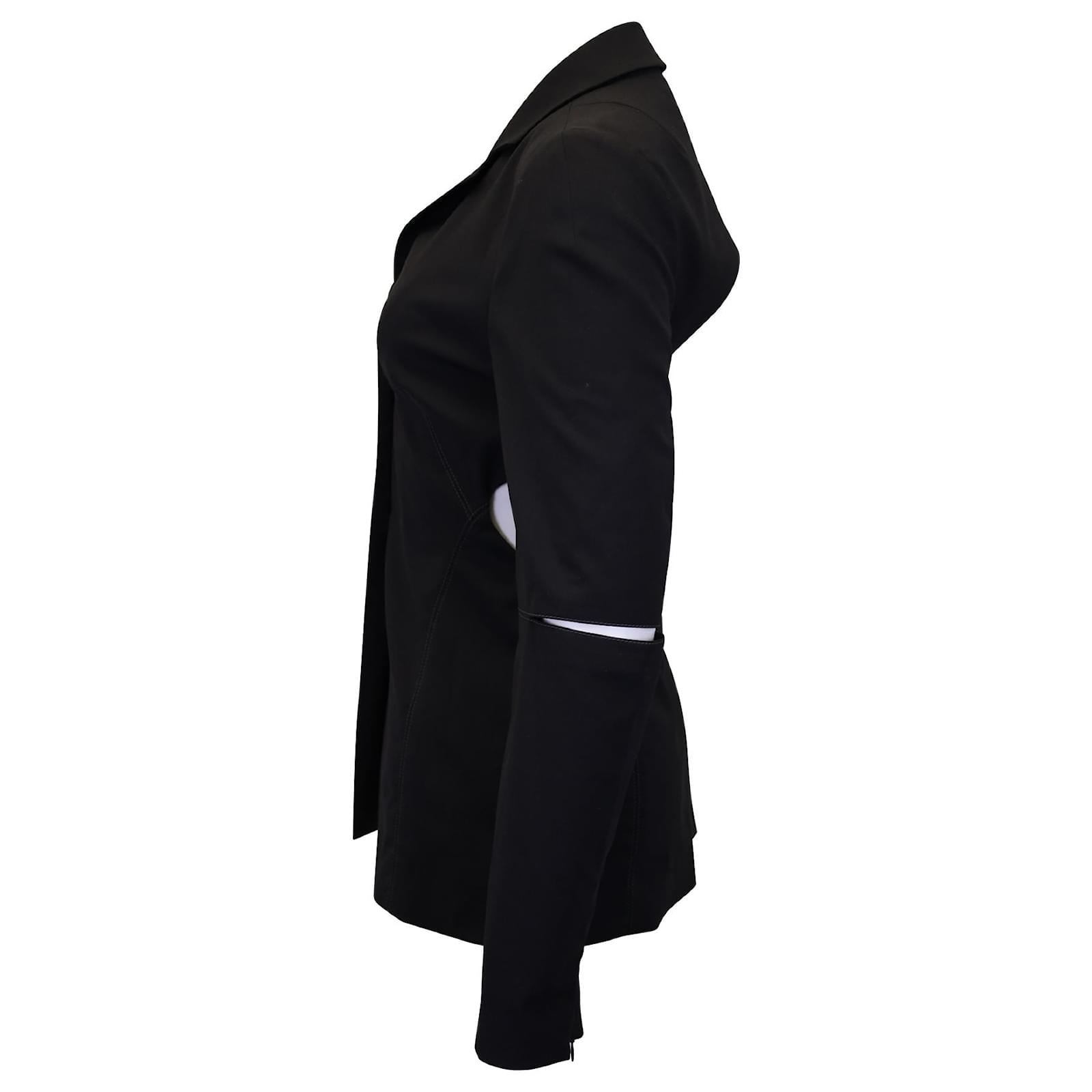 Jacquemus La Veste Melo Open-Back Jacket in Black Virgin Wool ref ...