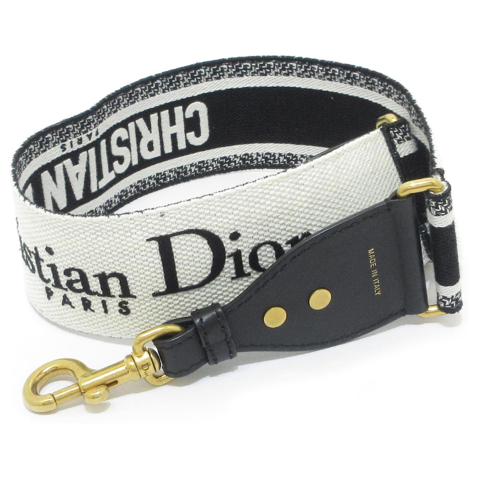 Dior Black Logo Embroidered Shoulder Strap Cloth Cloth ref.1018889 ...