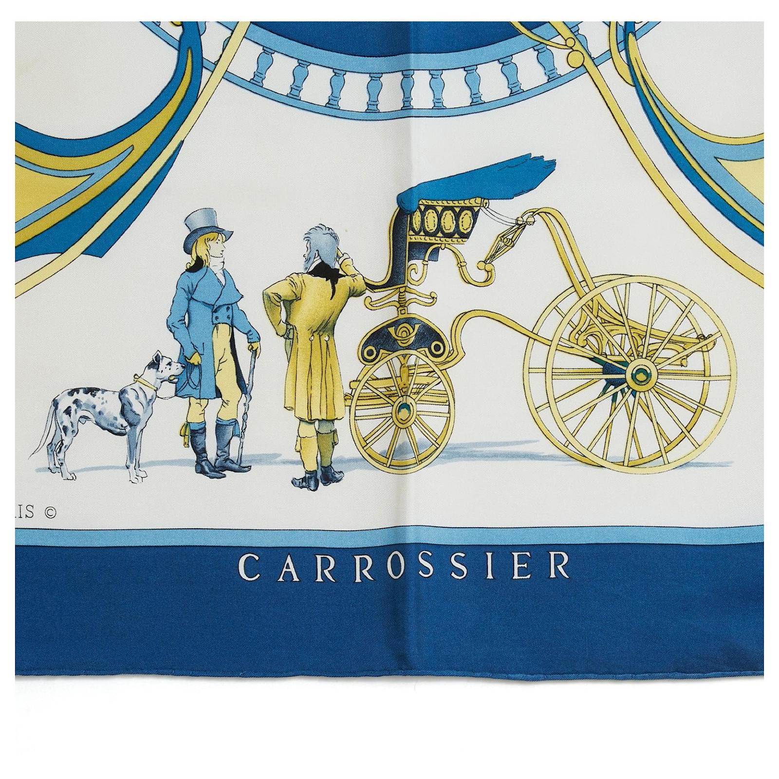 Hermès Carré 90 Bodybuilder Blue 1975 Silk ref.1021234 - Joli Closet