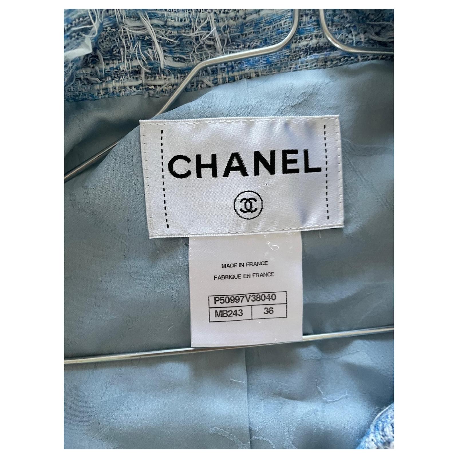 Chanel Jackets Blue Tweed ref.1026324 - Joli Closet