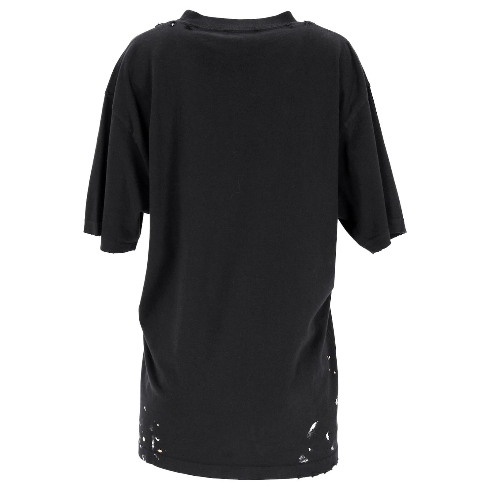 balenciaga 90/10 Logo Printed Oversized Distressed T-shirt in Black ...
