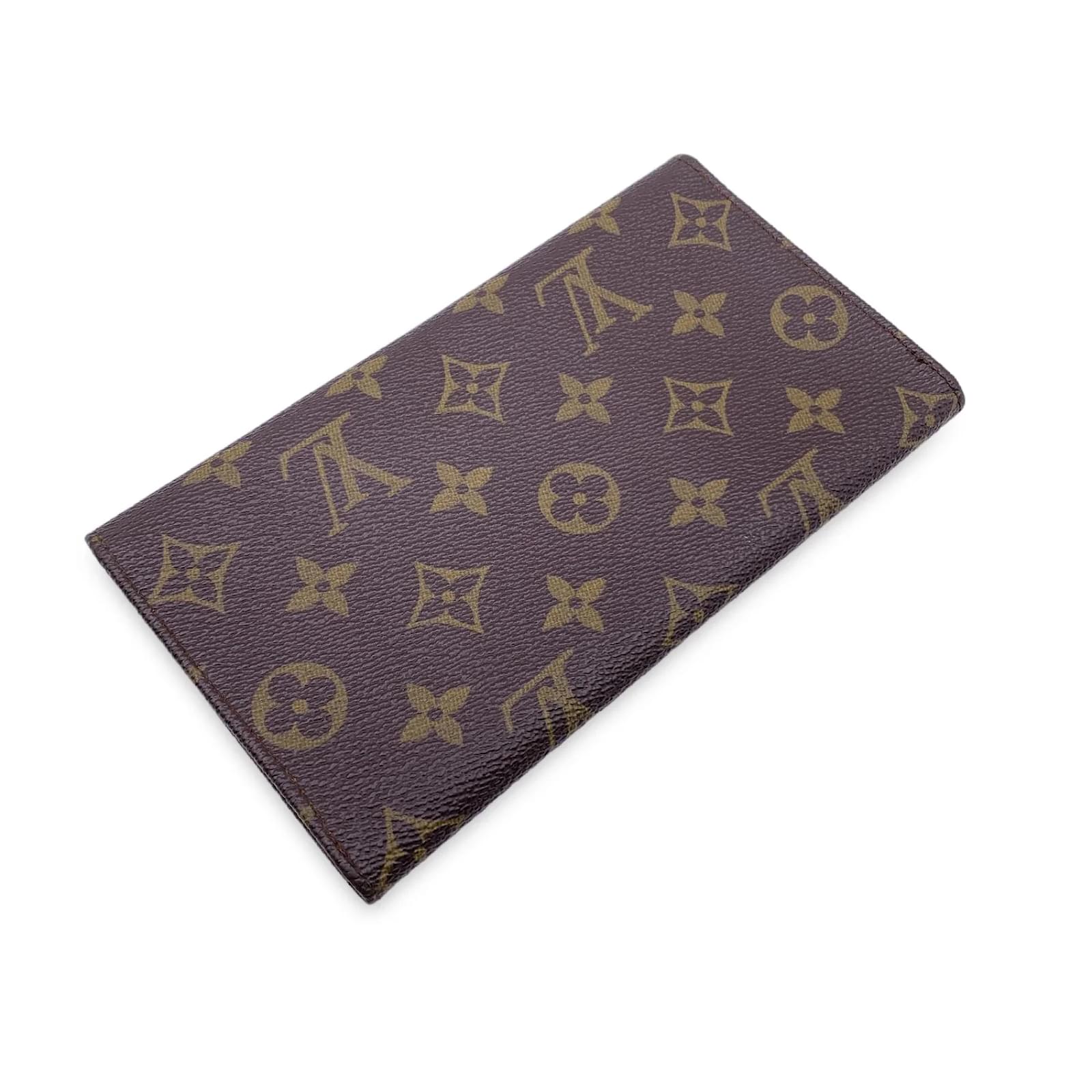 Louis Vuitton Vintage Monogram Canvas Long Bifold Bill Wallet Brown ...