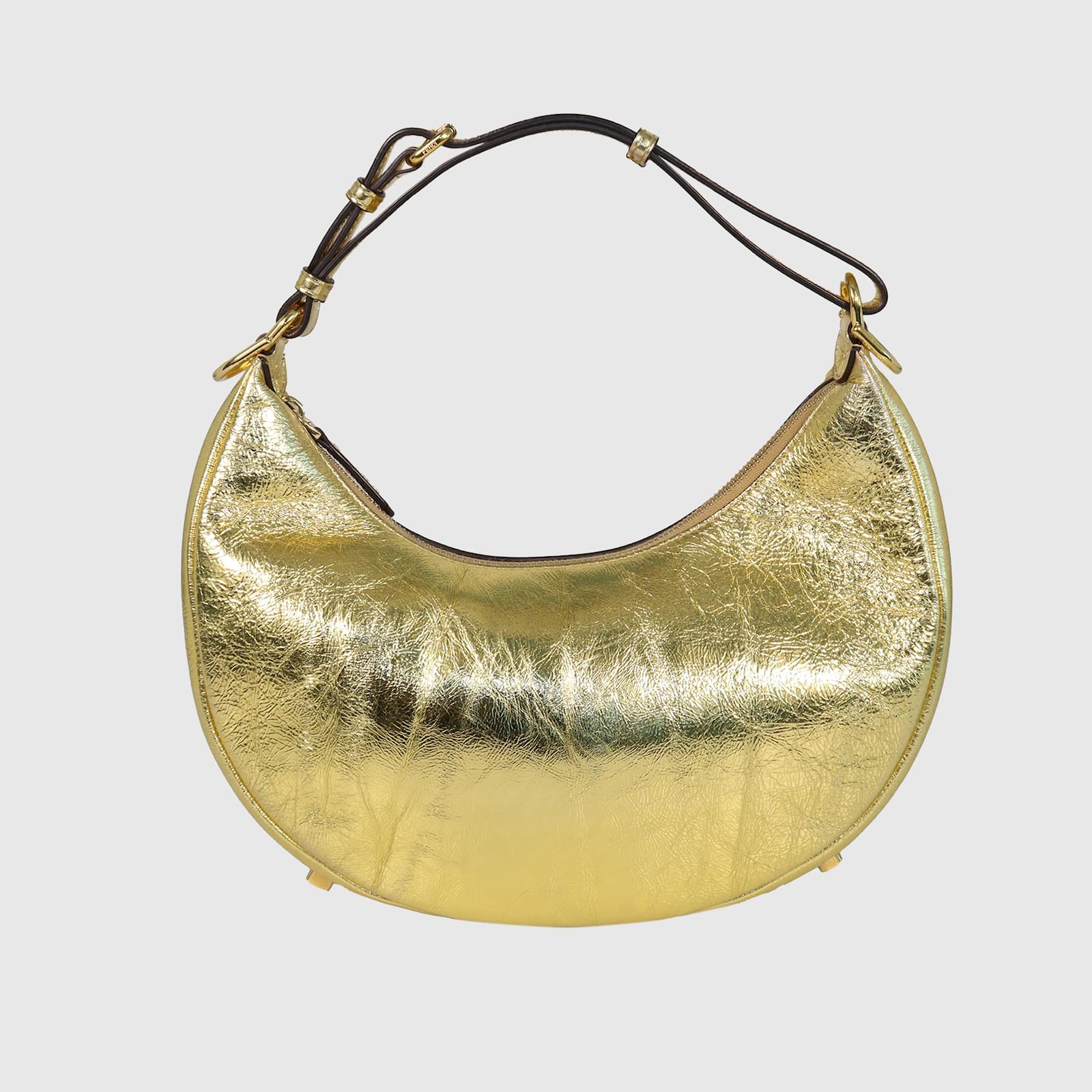 Gold Fendigraphy Hobo Bag Golden Leather ref.1035346 - Joli Closet