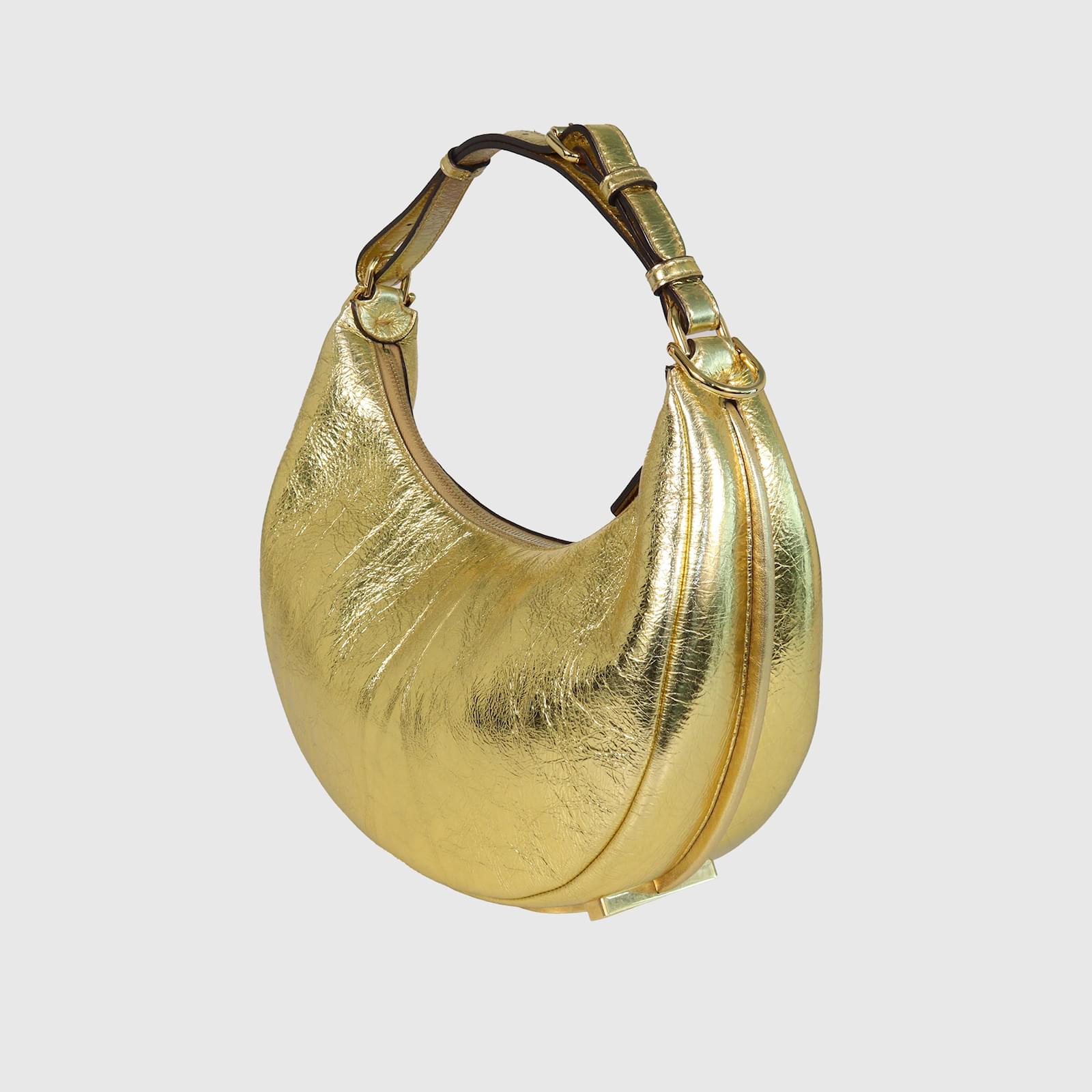 Gold Fendigraphy Hobo Bag Golden Leather ref.1035346 - Joli Closet
