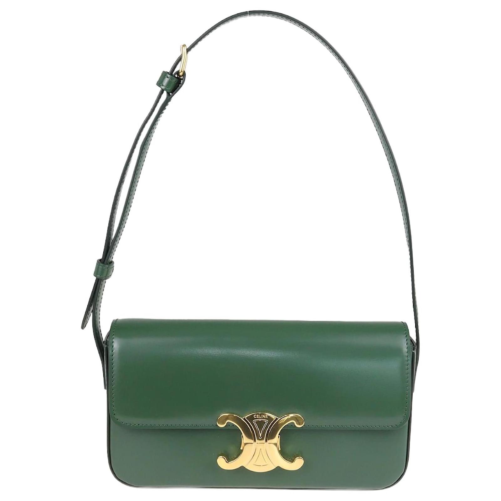 Céline Green Triomphe Handbag Leather ref.1035356 - Joli Closet
