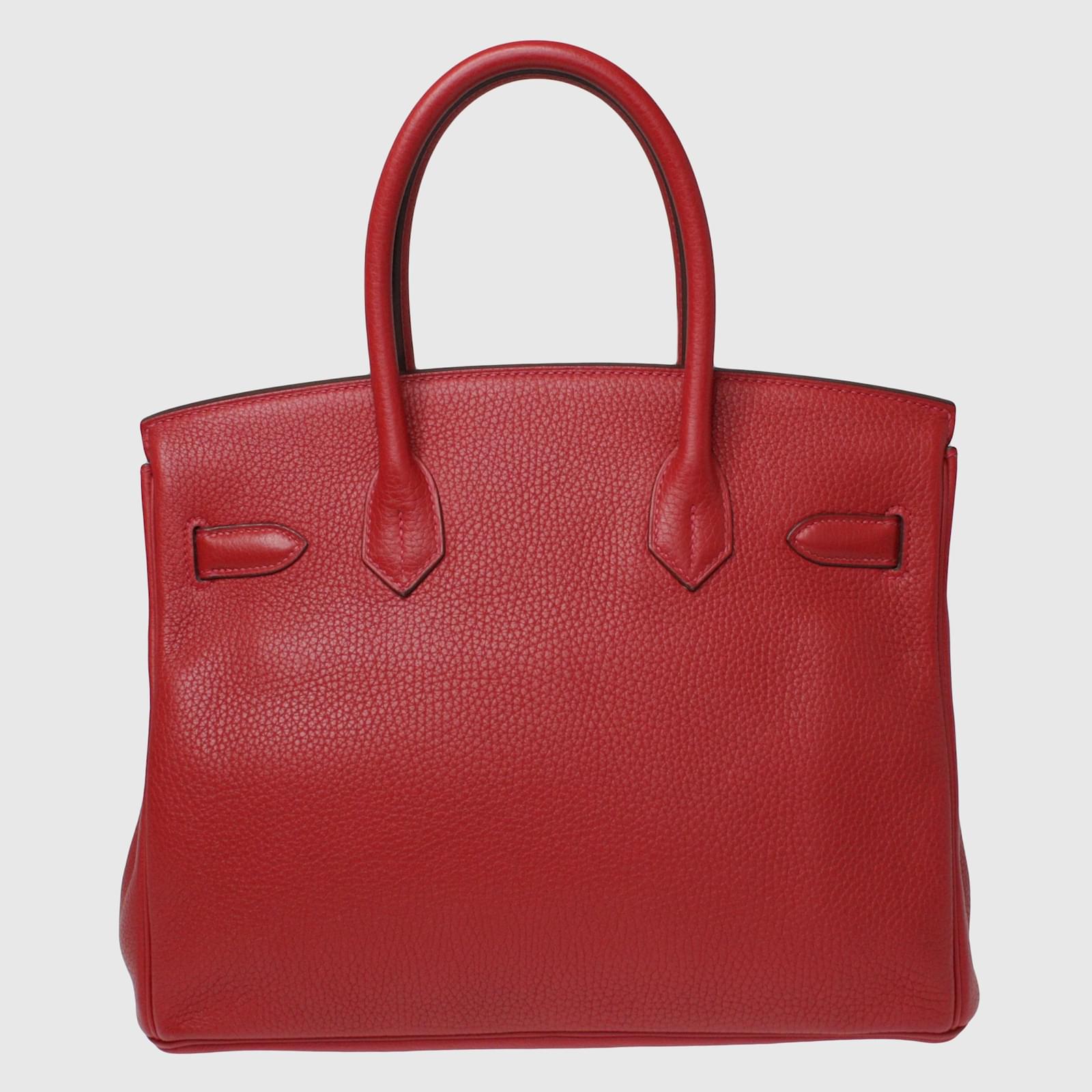 Hermès RED Birkin 30 w Gold Hardware Golden Cloth ref.1036198 - Joli Closet