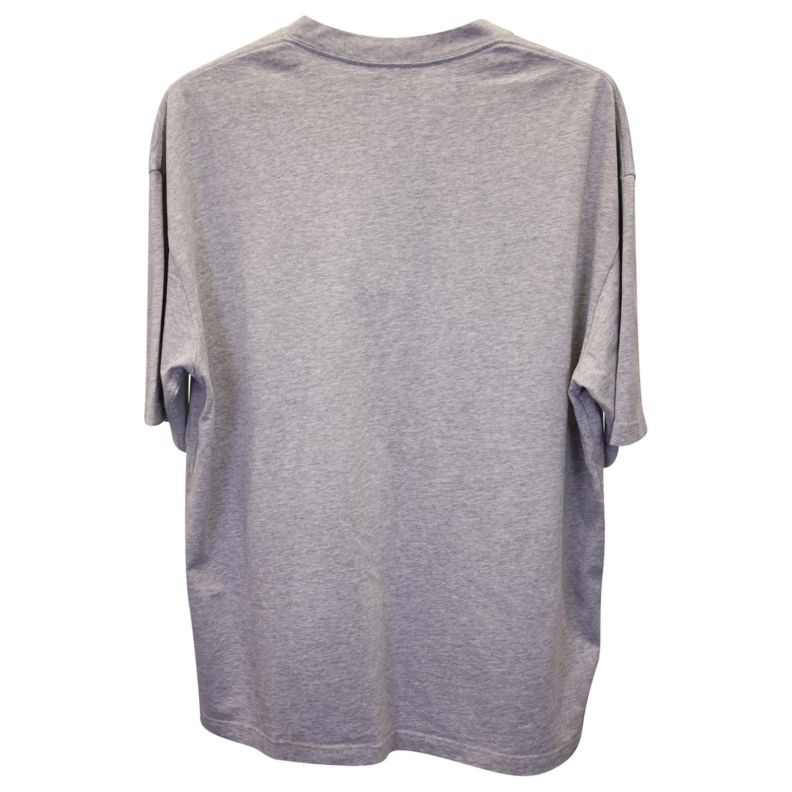 Balenciaga Crest Logo T-Shirt in Grey Cotton ref.1038623 - Joli Closet