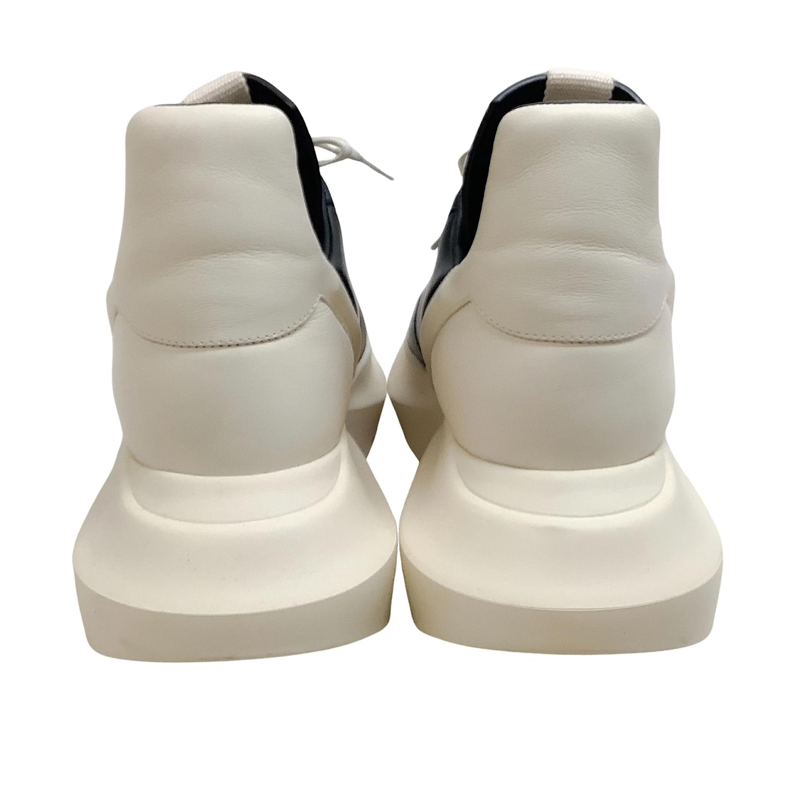 Rick Owens Black / Milk Leather Geth Runner Sneakers ref.1044157 - Joli ...
