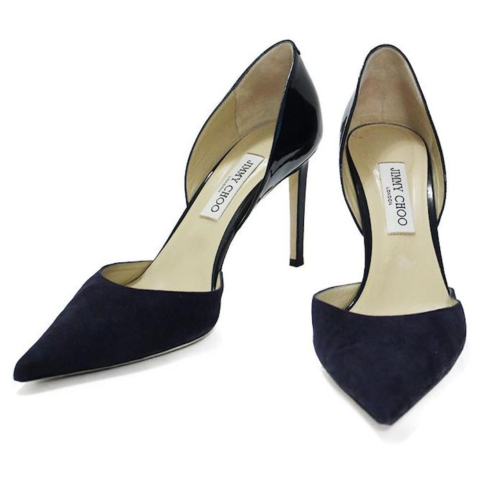 Jimmy Choo Heels Navy blue Leather ref.1045234 - Joli Closet