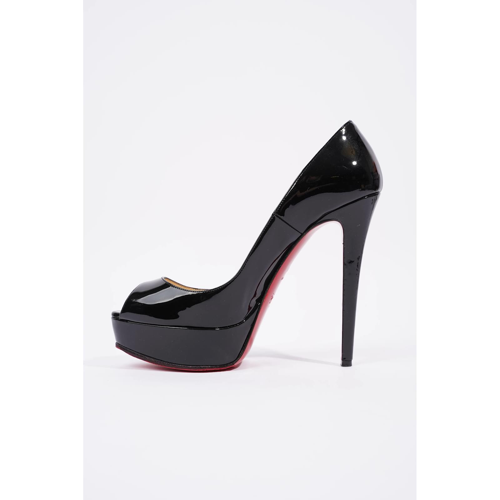 Christian Louboutin Jenlove Alta 120 Black Patent Leather EU 39 Uk 6 ...