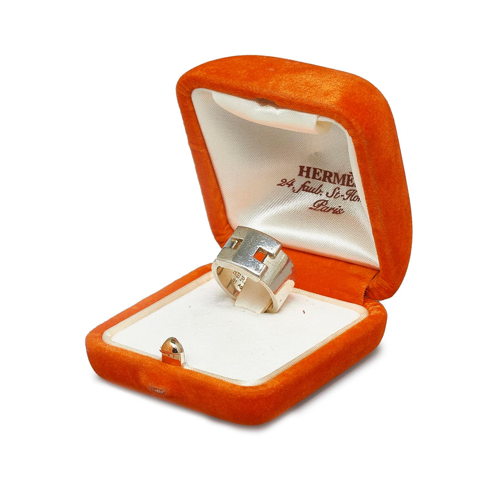 Hermès Hermes Silver Hercules Wrestling Ring Silvery Metal ref.1054968 ...