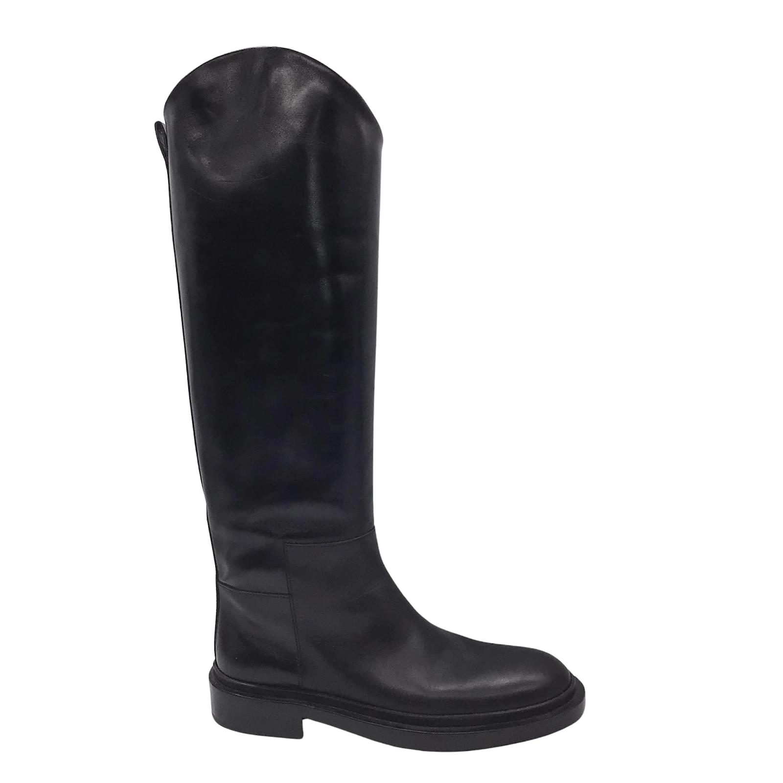 Jil Sander Black Tall Leather Equestrian Boots ref.1057029 - Joli Closet