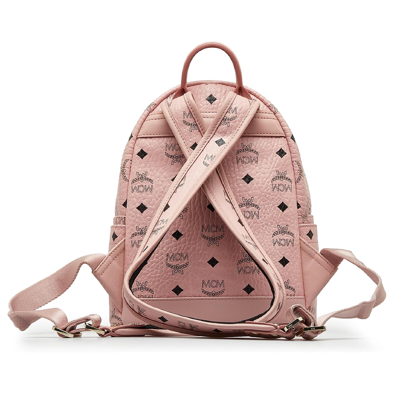 MCM Pink Visetos Stark Rabbit Backpack Cloth Cloth ref.1057352 - Joli ...
