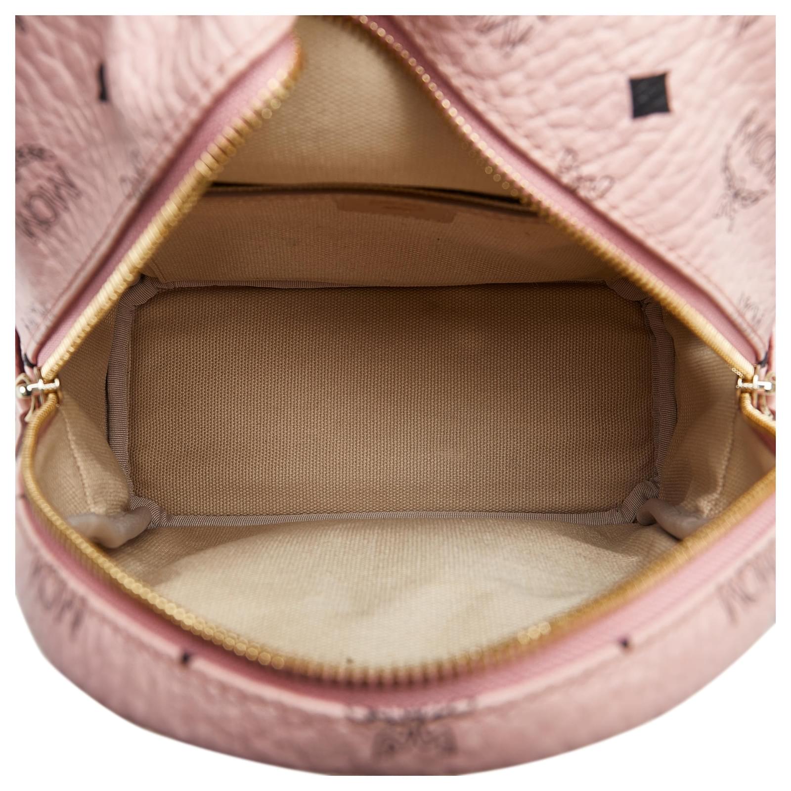 MCM Pink Visetos Stark Rabbit Backpack Cloth Cloth ref.1057352 - Joli ...