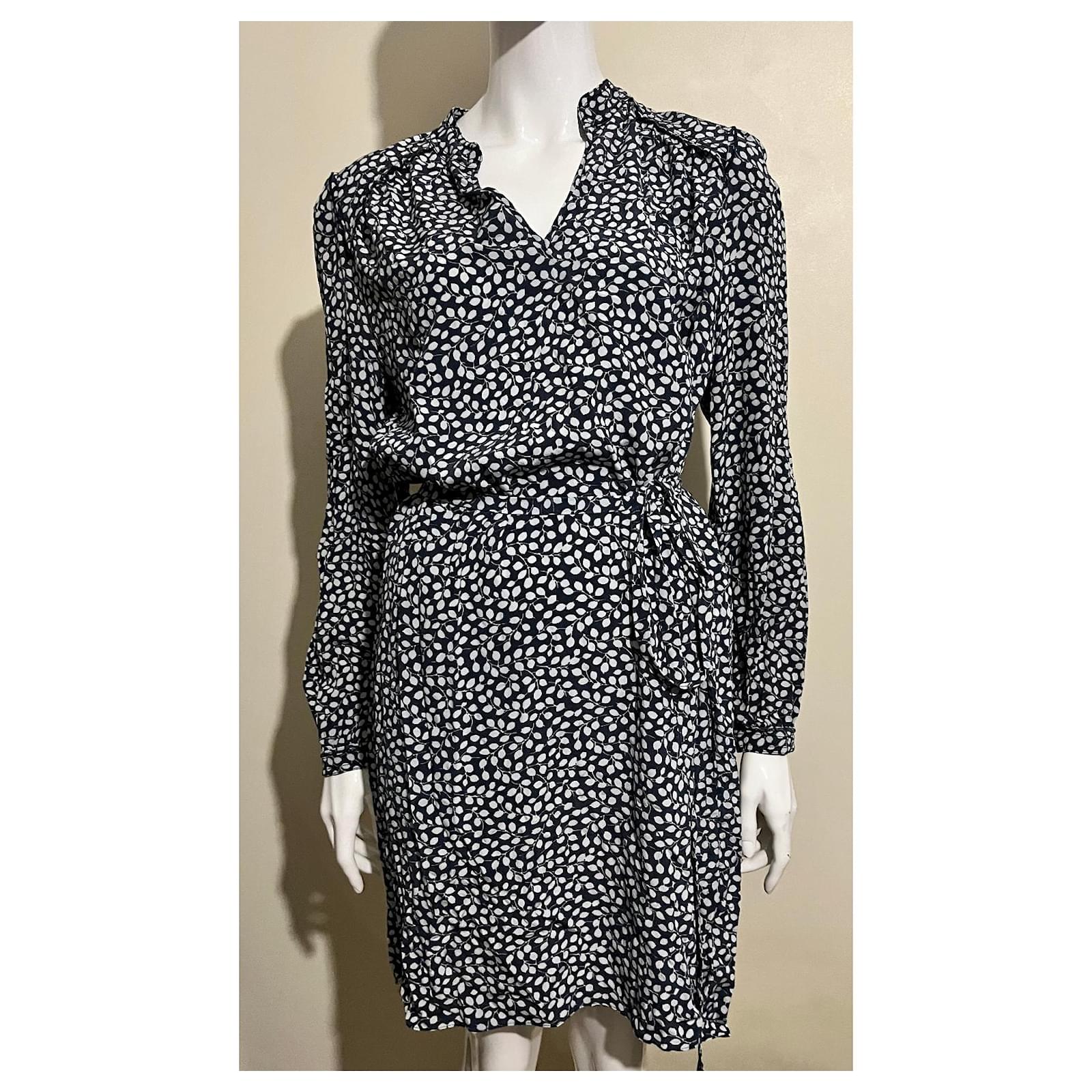 Diane Von Furstenberg DvF belted silk dress with floral pattern in ...