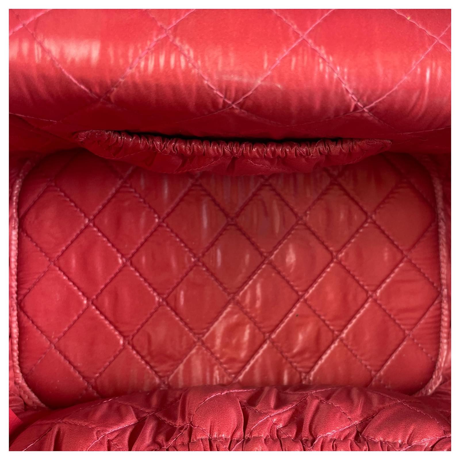 Chanel Pink Tweed Trousse Vanity Kit Leather Pony-style calfskin Cloth ...