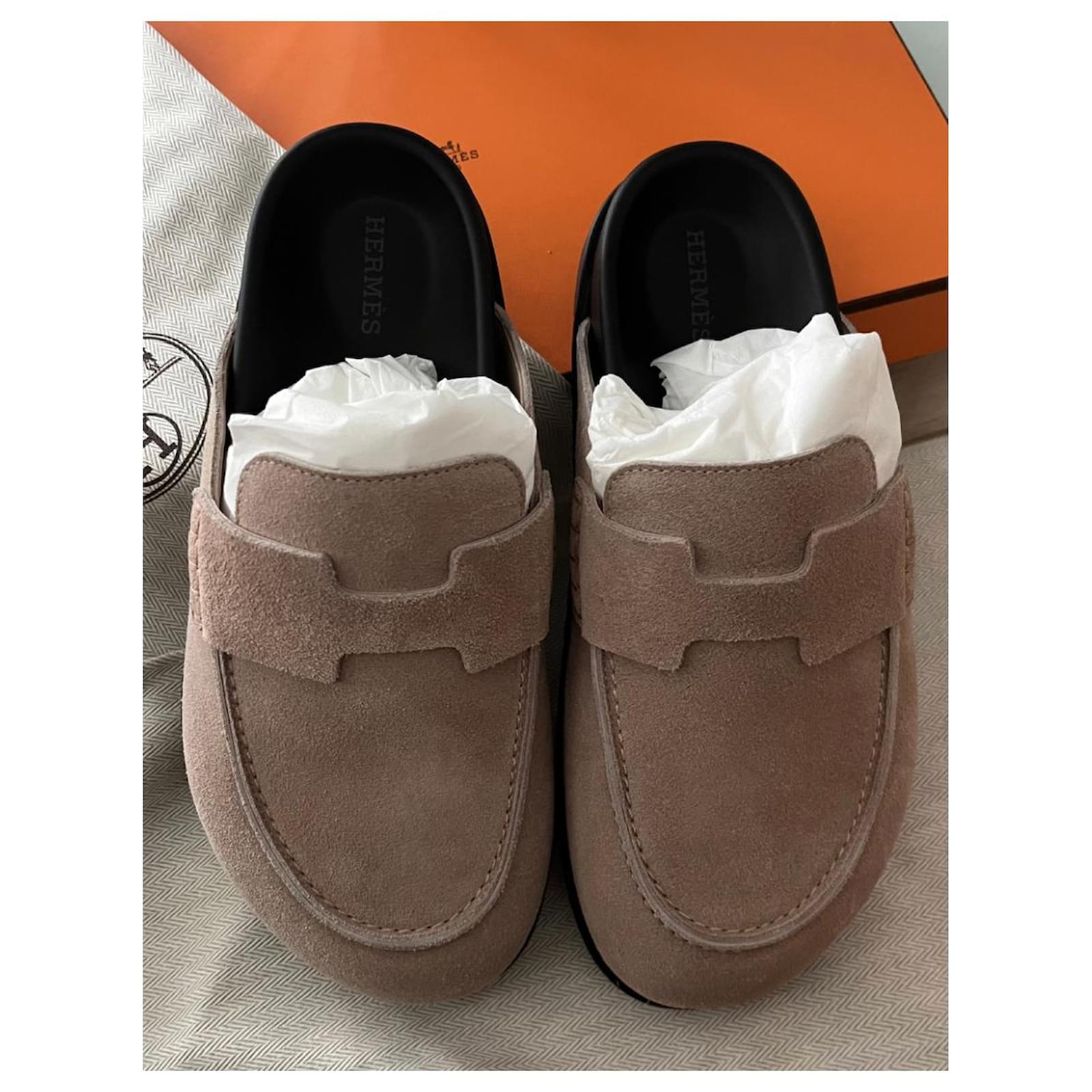 Hermès Mules go Hermes Beige Leather ref.1059207 - Joli Closet