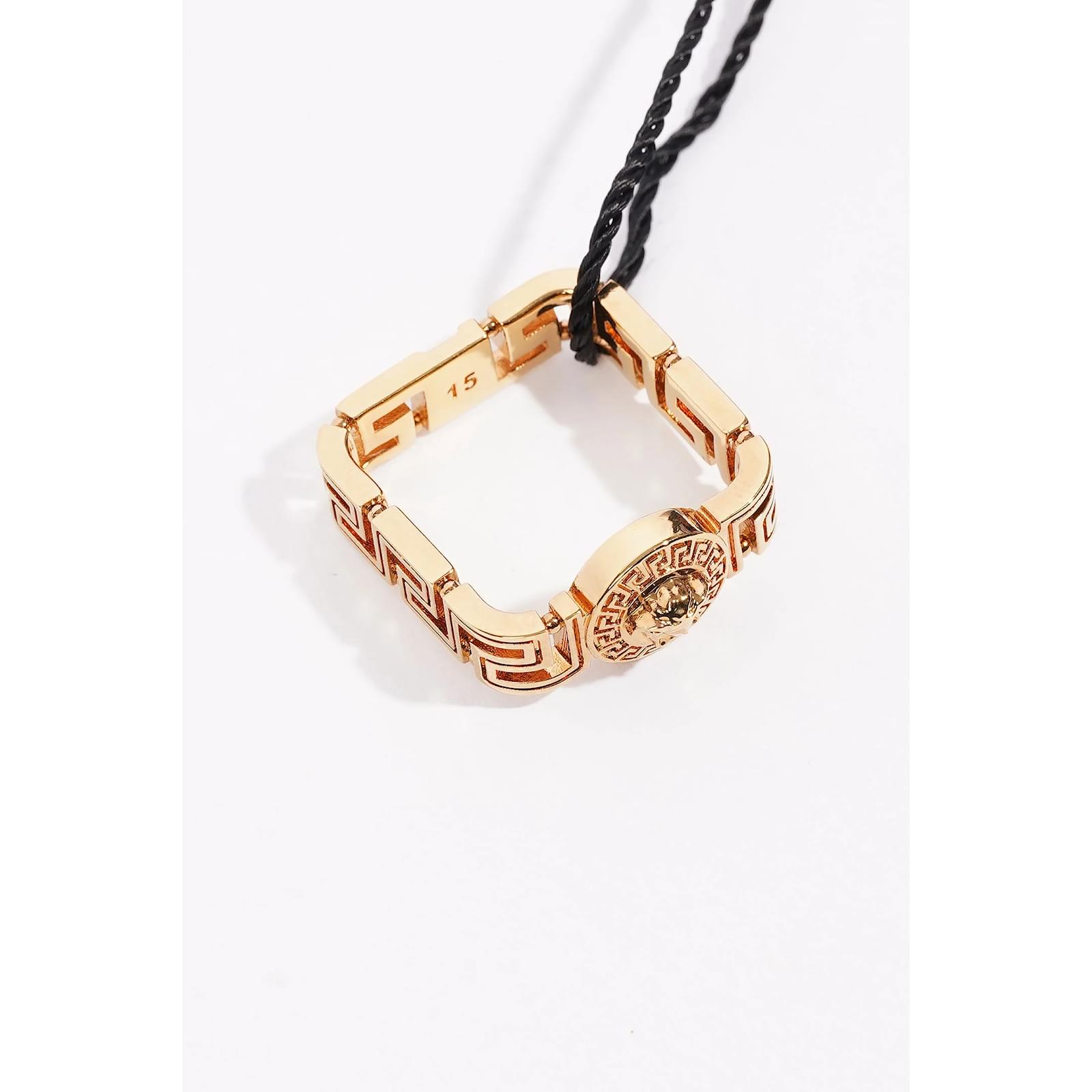 Versace Versace Gold Medusa Greca Square Ring 15 Gold 15 Golden Yellow ...