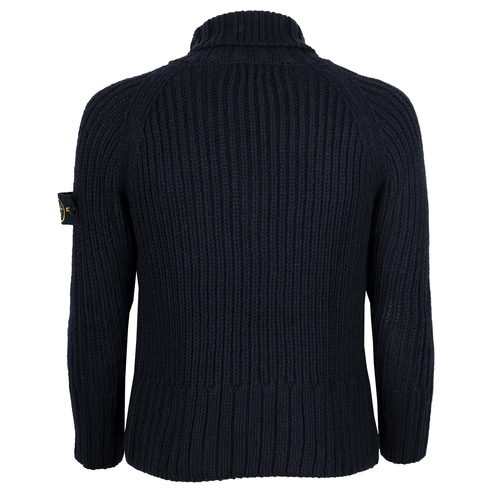 Pull Stone Island à logo brodé Laine Noir ref.1067578 - Joli Closet