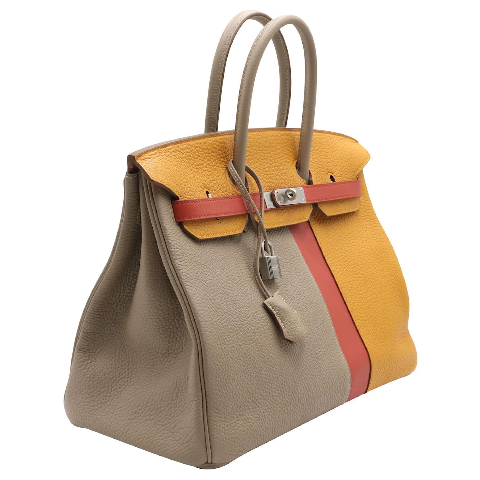 Hermès Limited Edition Tri-Color Birkin 35 Gris Tourterelle/Moutarde ...