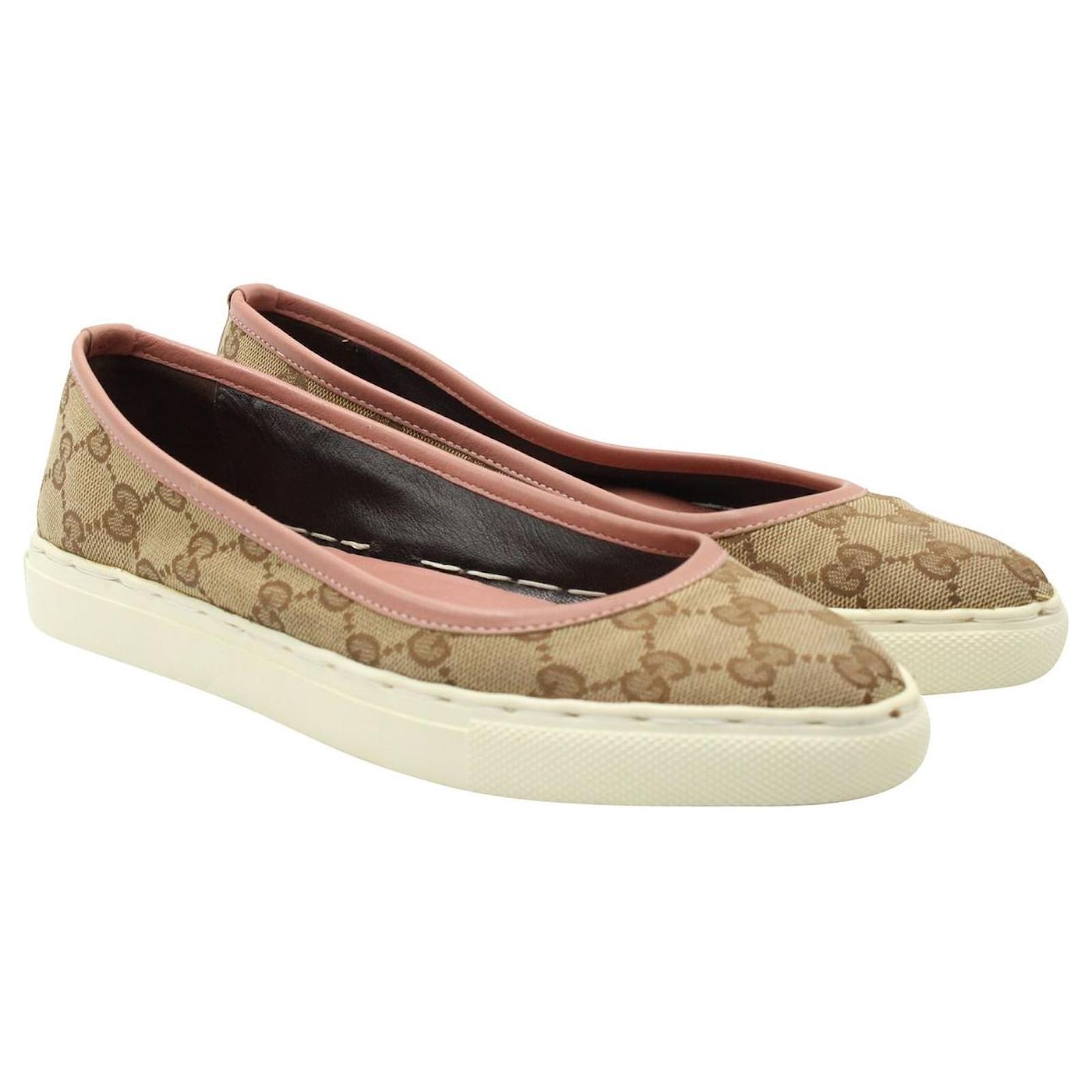Gucci Brown Monogram & Dark PInk Ballet Flats ref.1073037 - Joli Closet