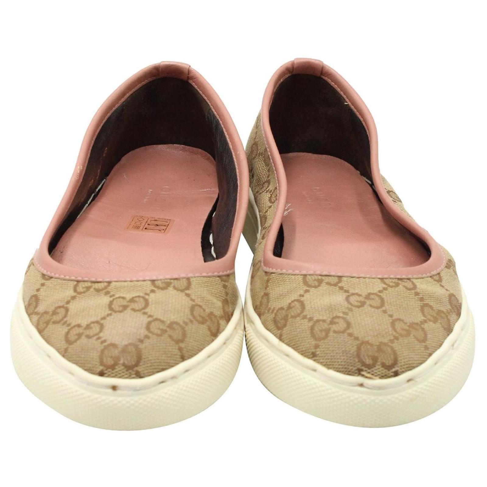 Gucci Brown Monogram & Dark PInk Ballet Flats ref.1073037 - Joli Closet