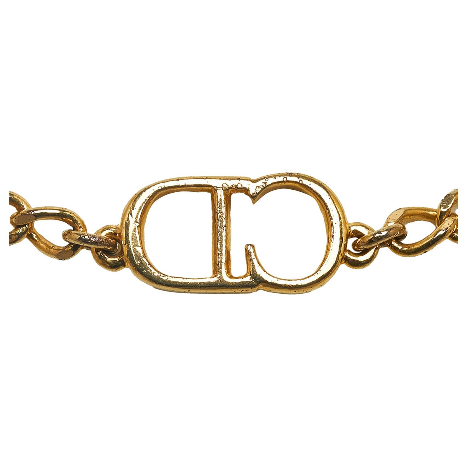 Dior Gold Logo Pendant Necklace Golden Metal Gold-plated ref.1078930 ...