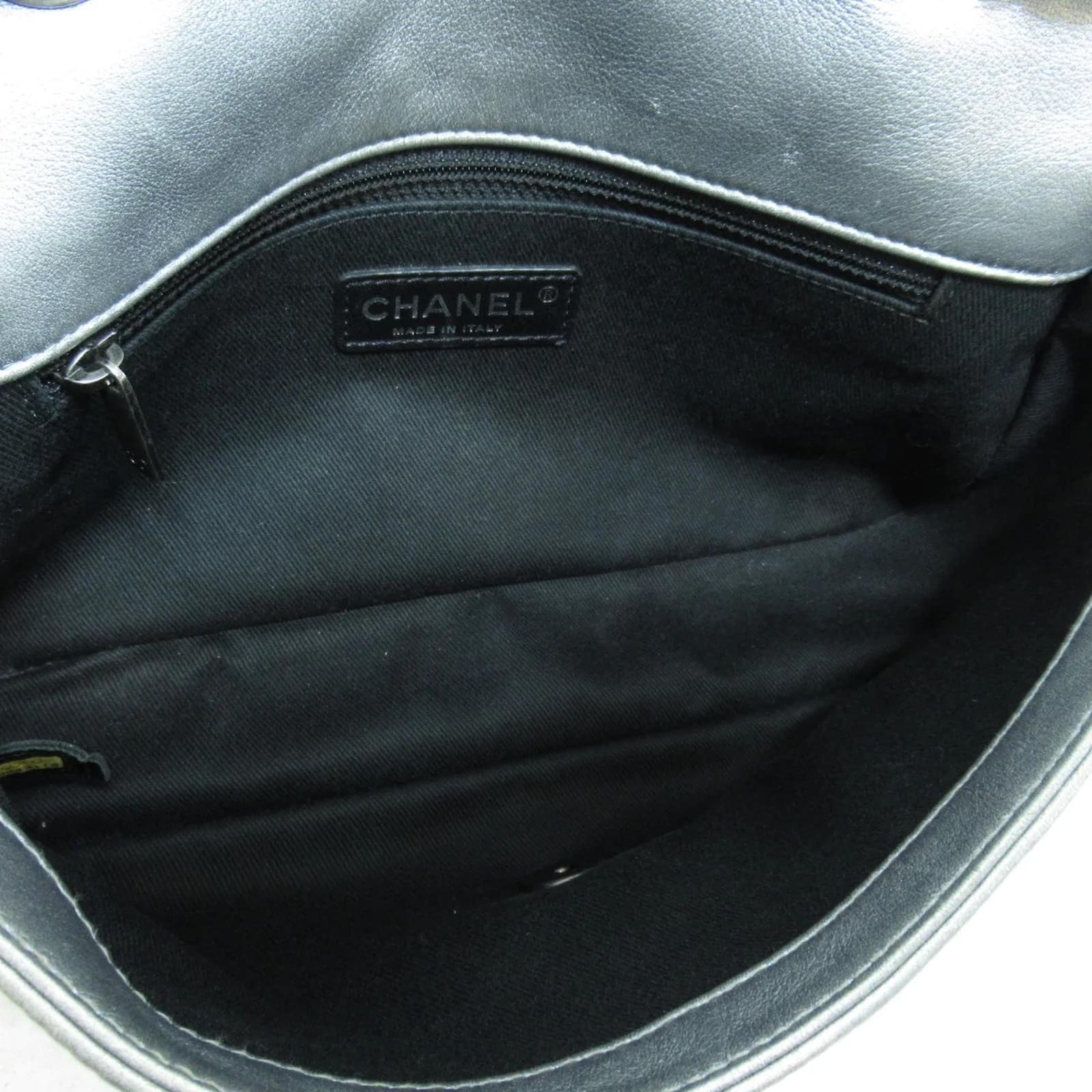 Chanel Embossed Leather Crossbody Bag Silvery Pony-style calfskin ref ...