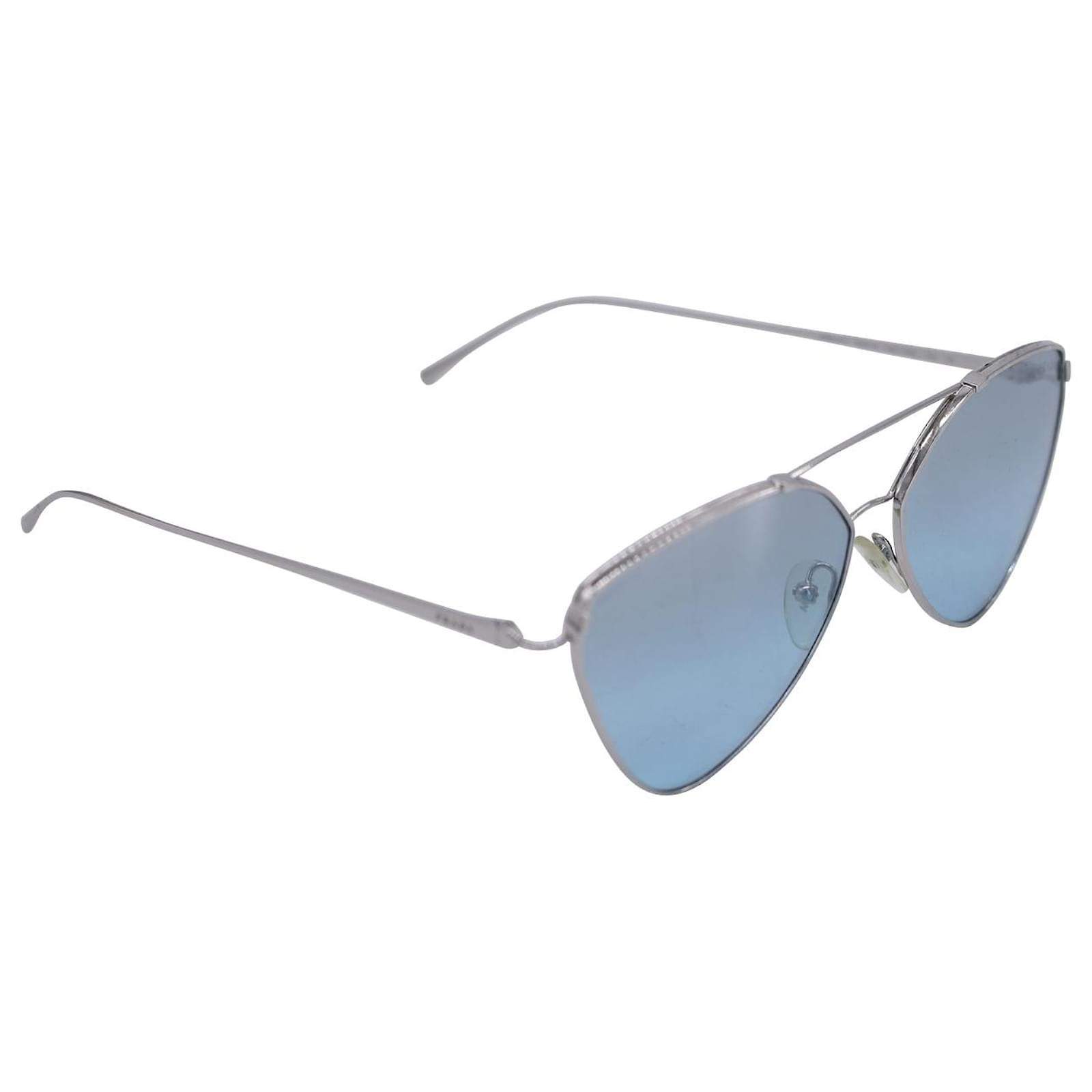 Prada Aviator Tinted Sunglasses in Silver Metal Silvery ref.1083226 ...