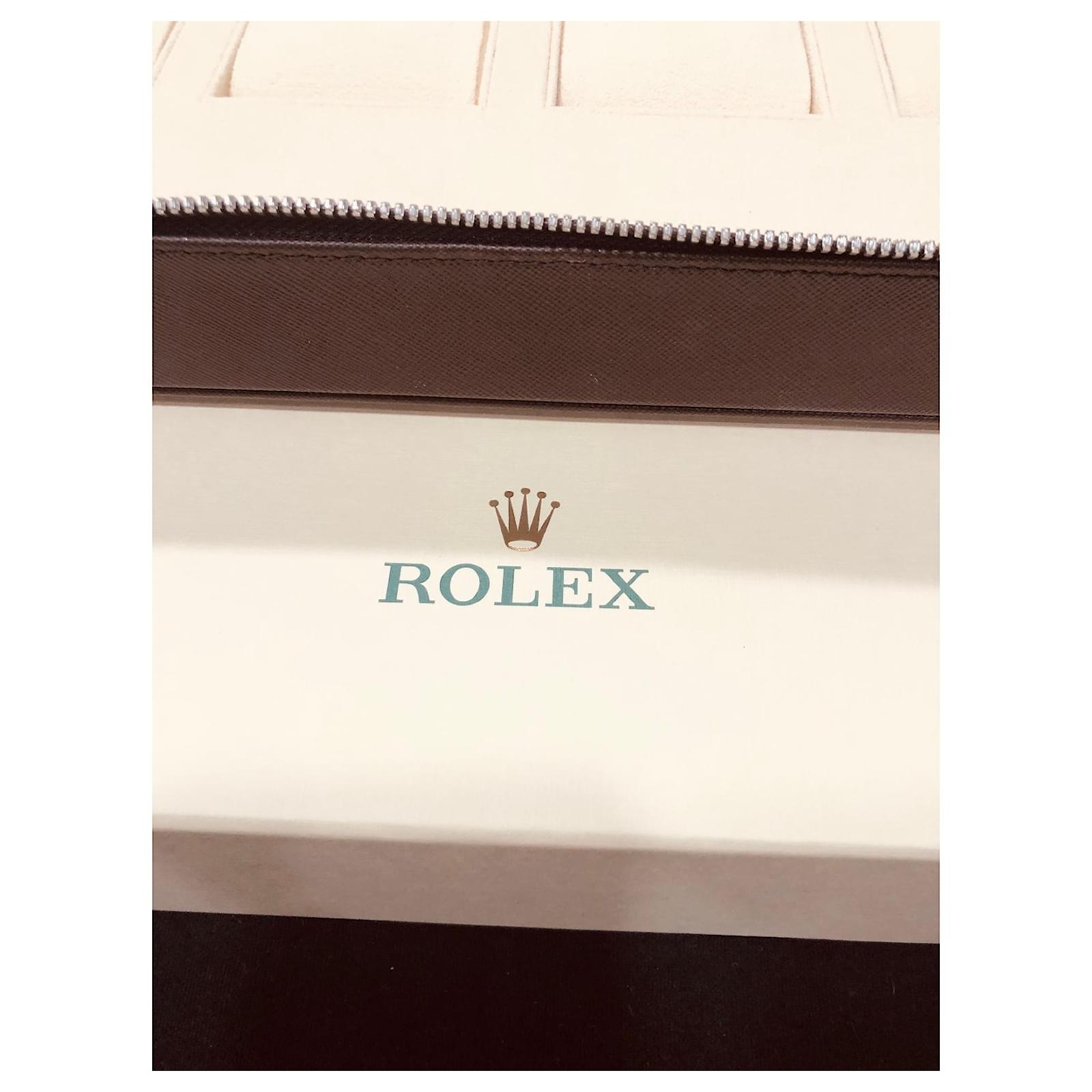 Rolex Travel bag Dark brown Leather ref.JC1085403 (Sold) - Joli Closet